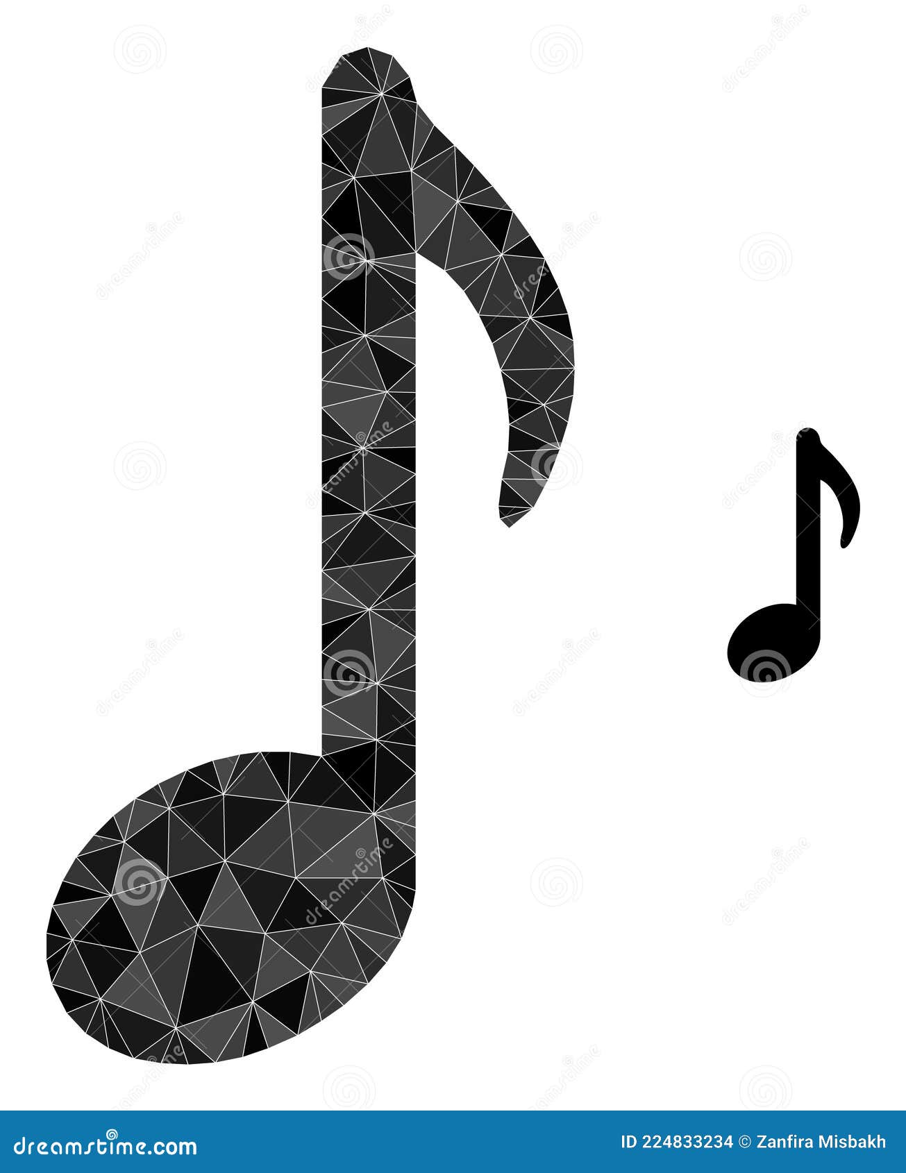 Music Note Polygonal Lowpoly Flat Icon Stock Vector - Illustration of ...