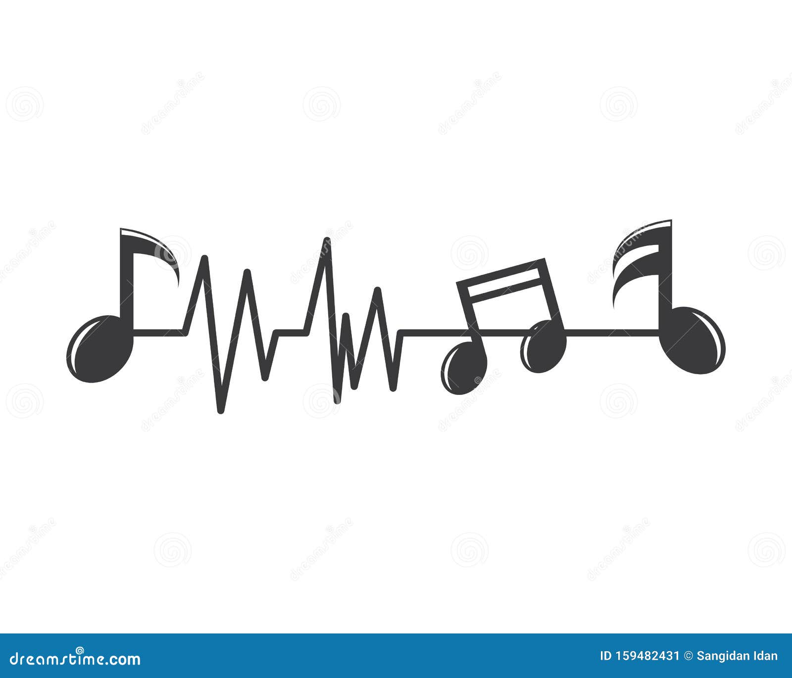 Music Note Pulse Line,equaizer and Sound Effect Ilustration Logo Vector ...