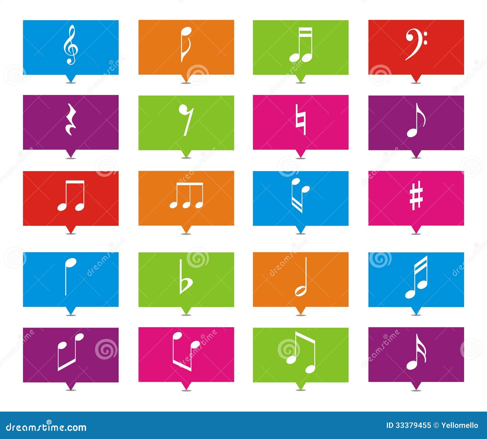 Music Note Rectangle Pointers Stock Illustration - Illustration of ...