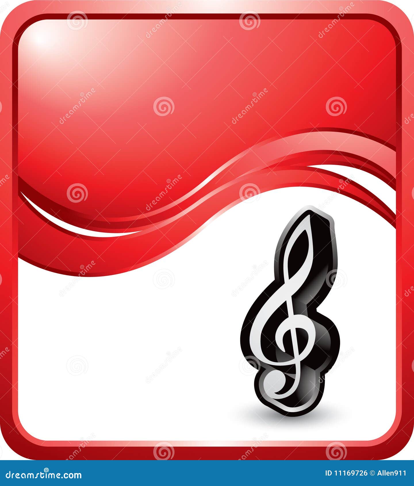 Music Note on Red Wave Background Stock Vector - Illustration of ...
