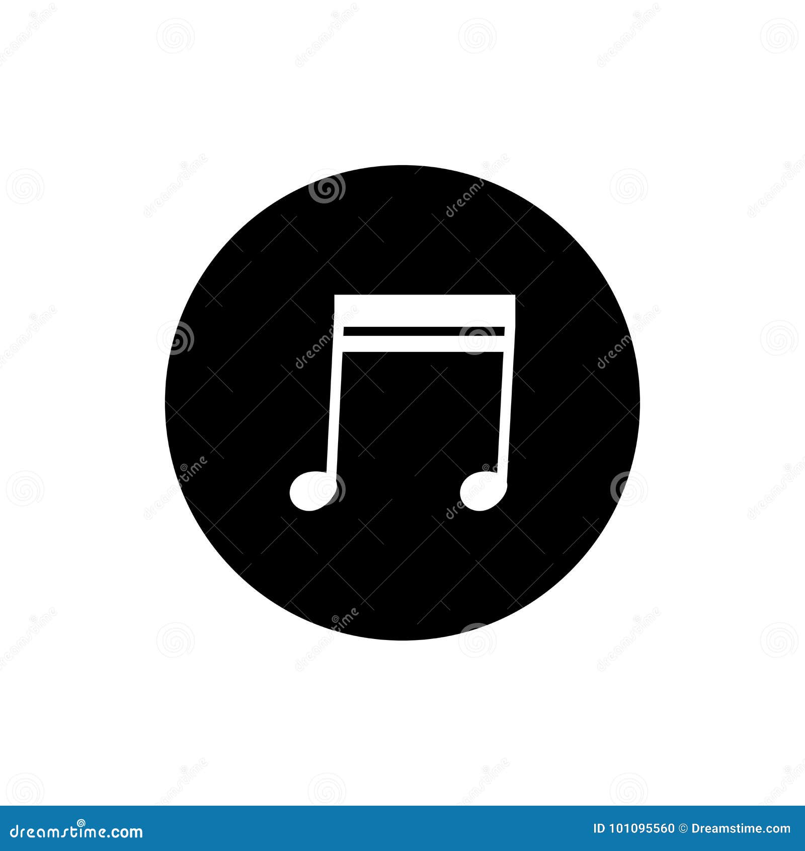 Music Note Round Icon Black Vector Illustration Stock Vector ...