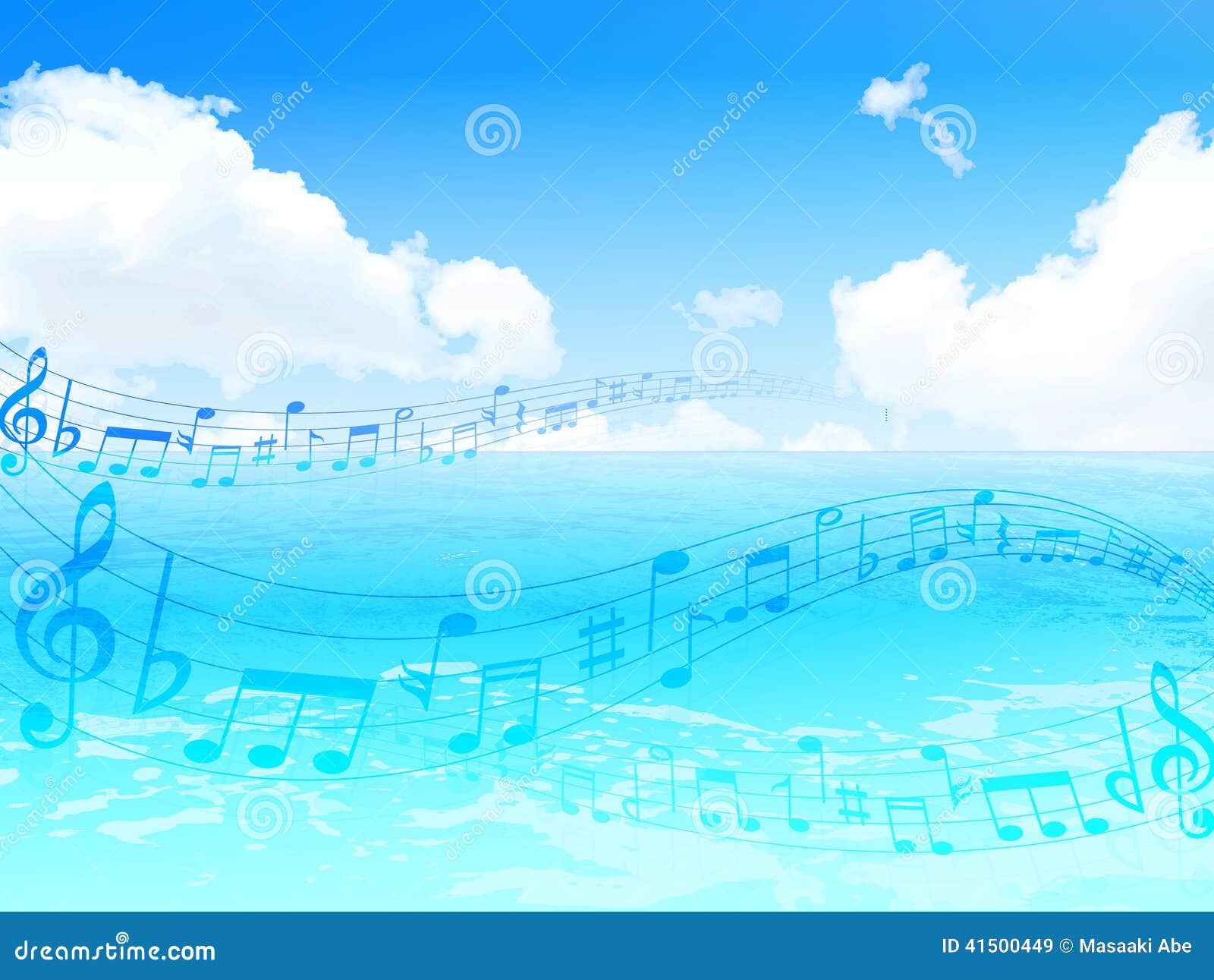 Music note sea stock vector. Illustration of material - 41500449