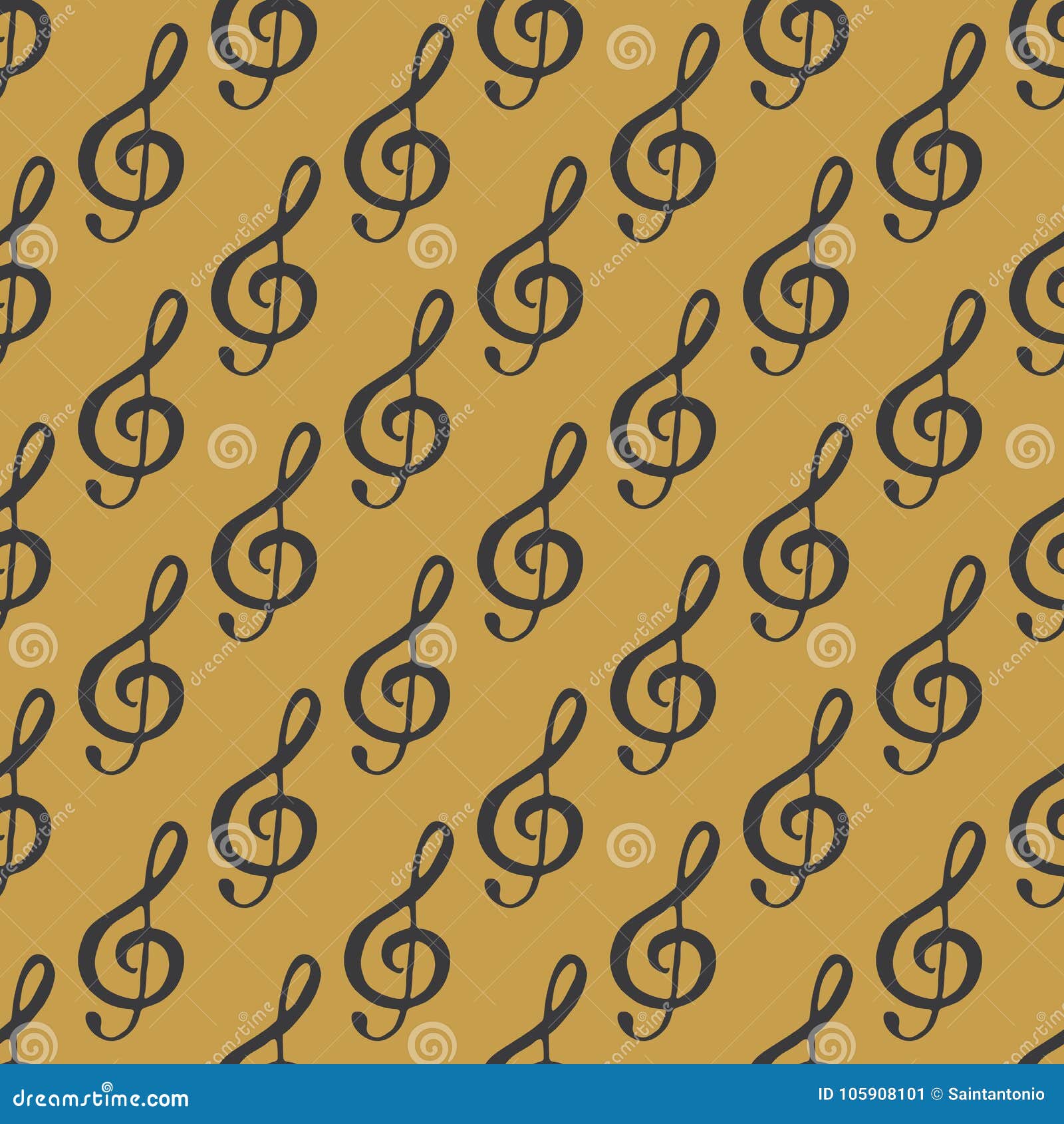 Music Note Seamless Pattern Vector Illustration. Hand Drawn Sketched ...