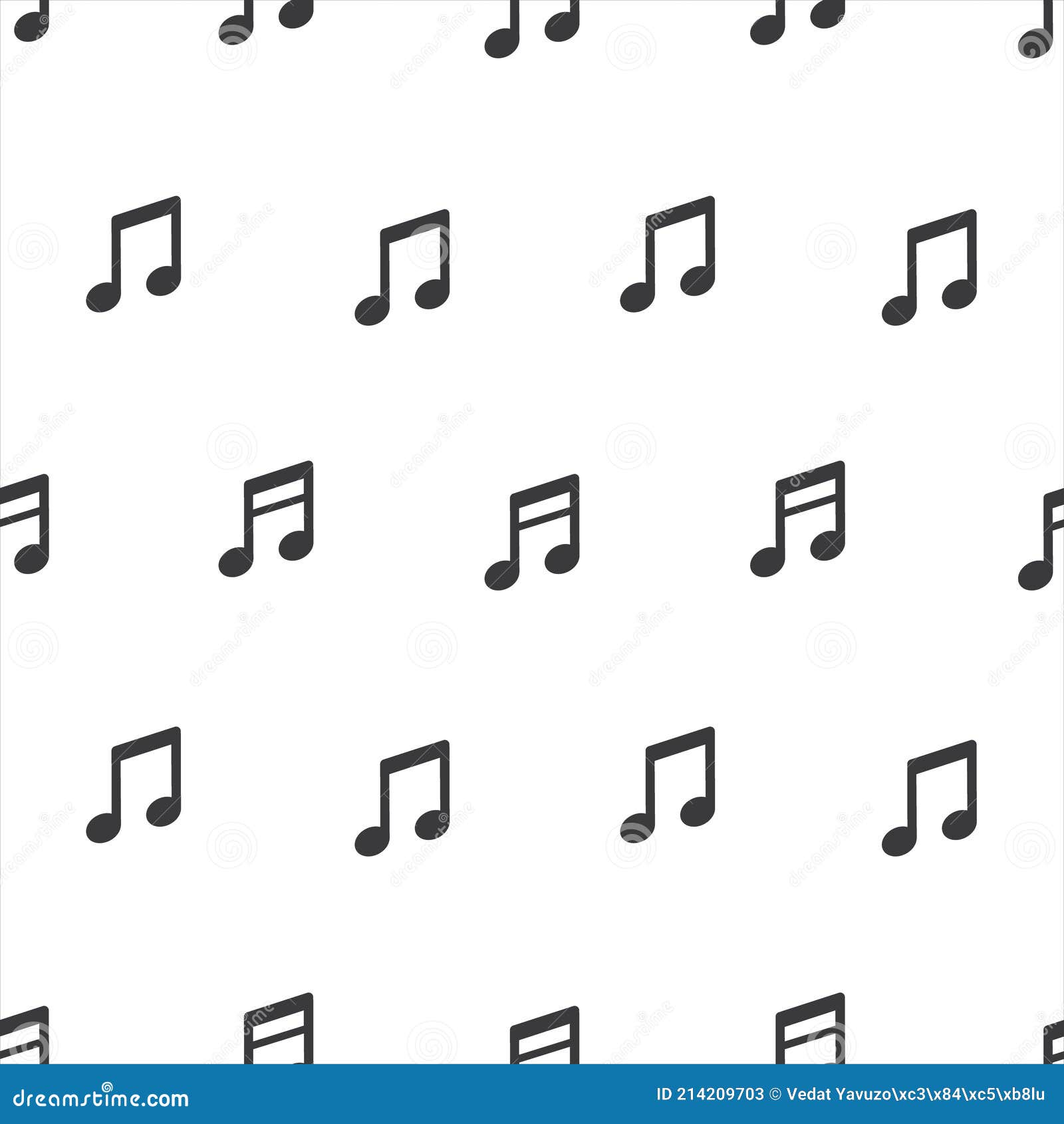 Music Note Seamless Pattern Vector on Isolated White Background Stock ...