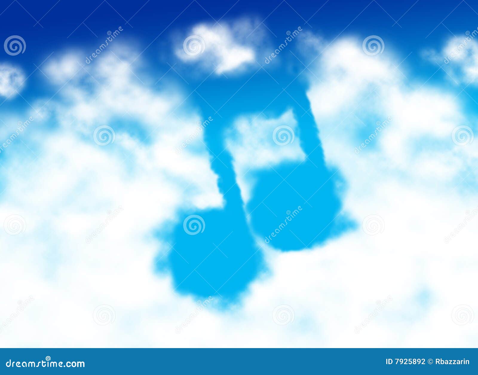 Music note shaped cloud stock illustration. Illustration of shine - 7925892