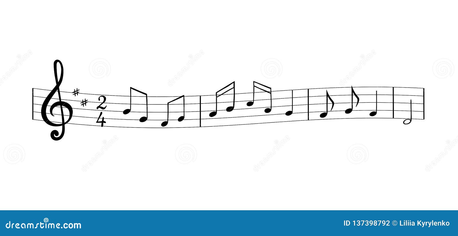 Music Note Sheet. Musical Melody. Isolated Element for Design Stock ...
