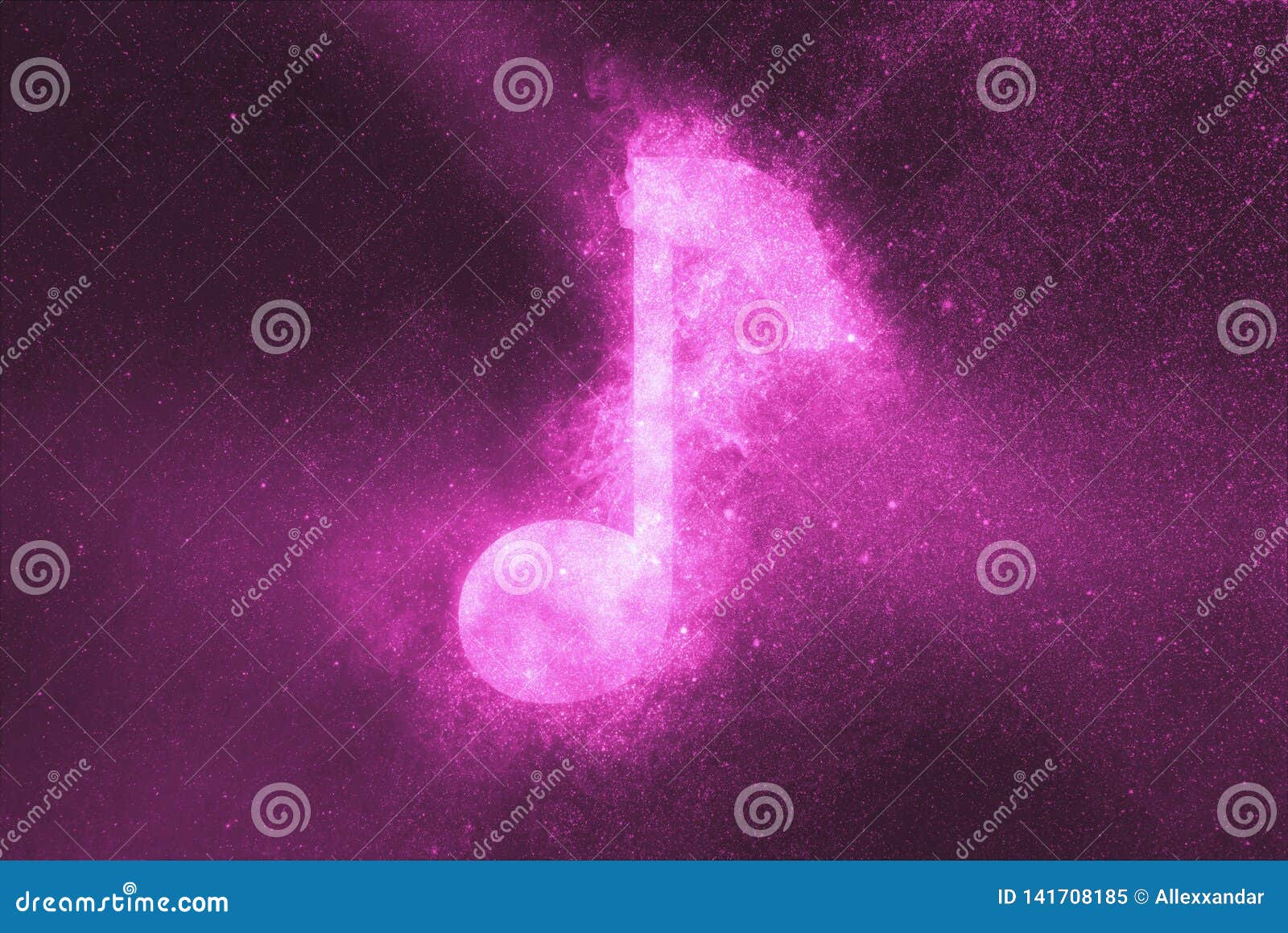 Music Note Sign, Music Note Symbol. Abstract Night Sky Background Stock ...