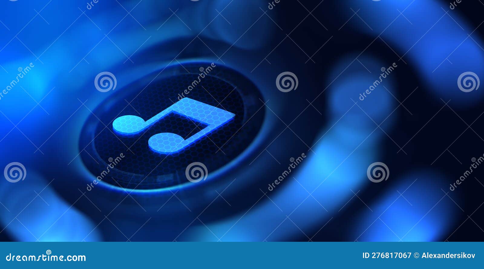 Music Note Sign Symbol on Blue Background Stock Illustration ...
