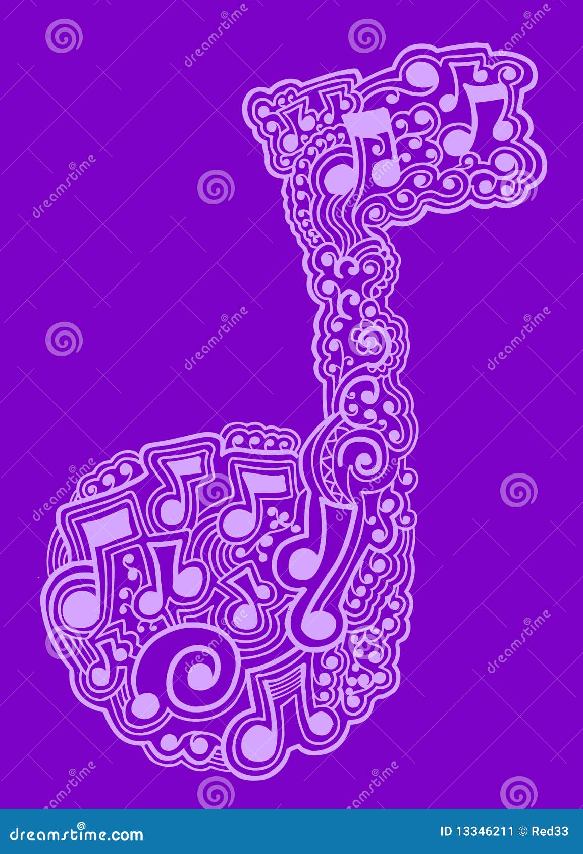 Music Note Sketch Doodle Henna Stock Vector - Illustration of scroll ...