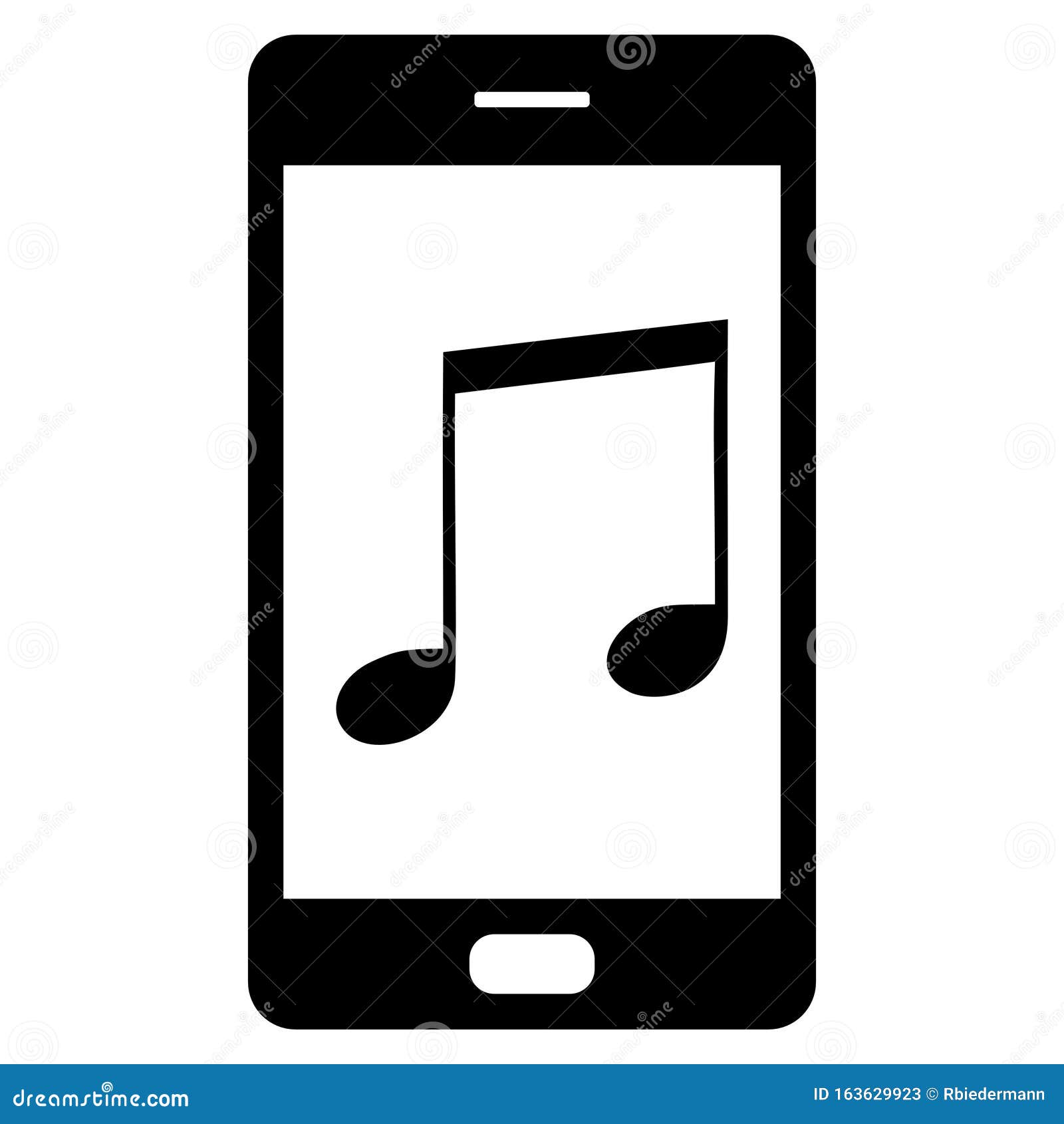 Music Note and Smartphone As Vector Illustration Stock Vector ...