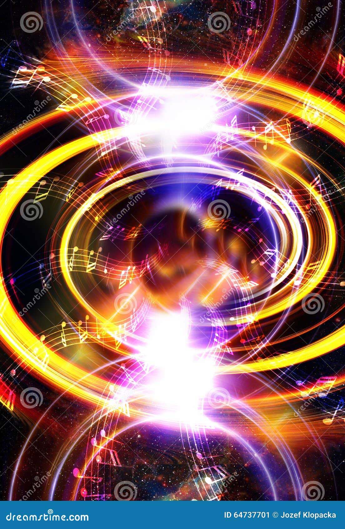 Music Note and Space and Stars with Abstrtact Stock Illustration ...