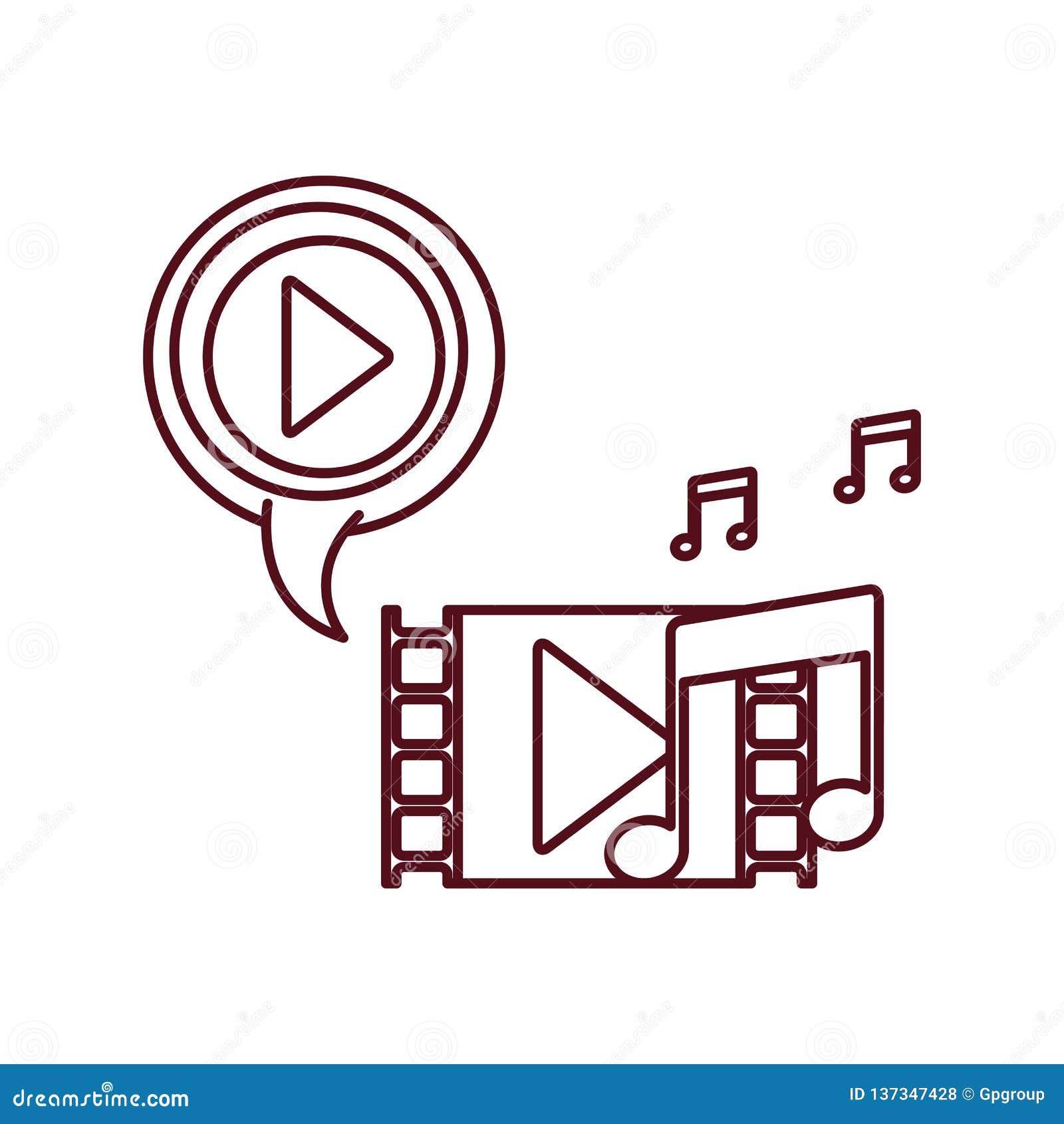 Music Note with Speech Bubble Isolated Icon Stock Vector - Illustration ...