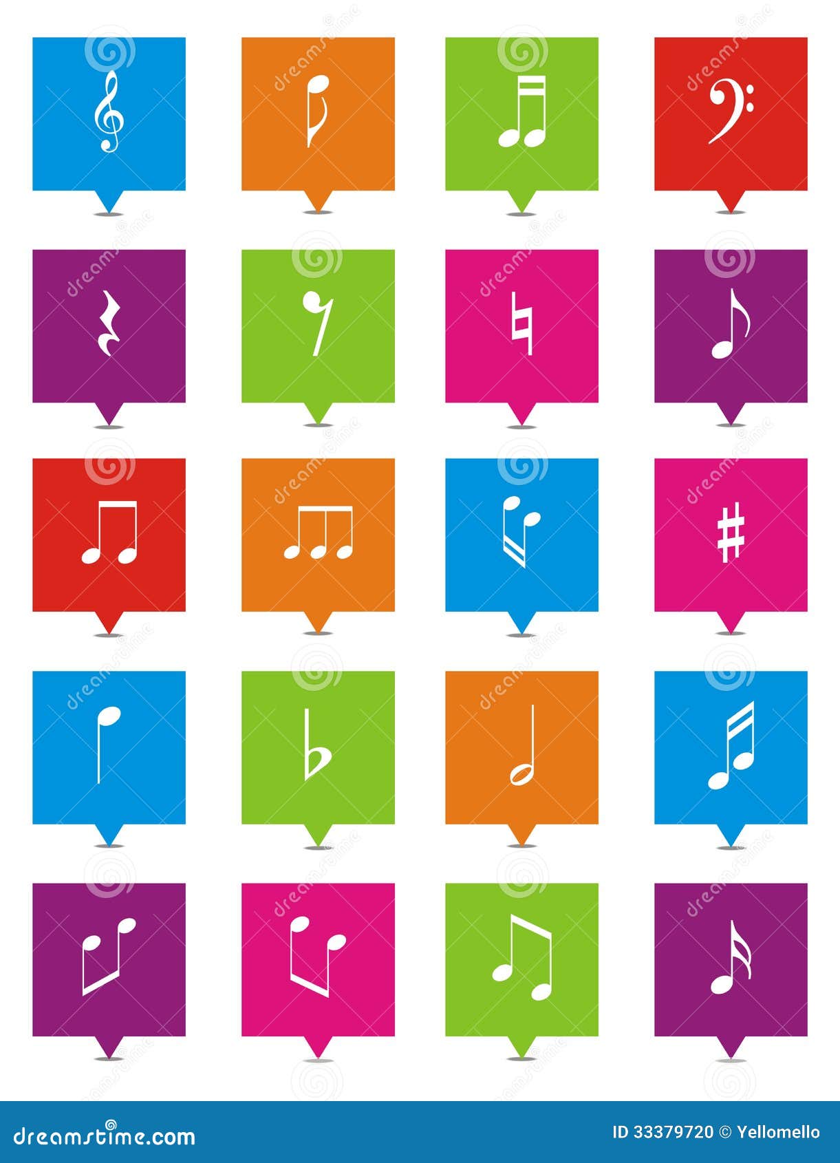 Music note square pointers stock illustration. Illustration of pointer ...