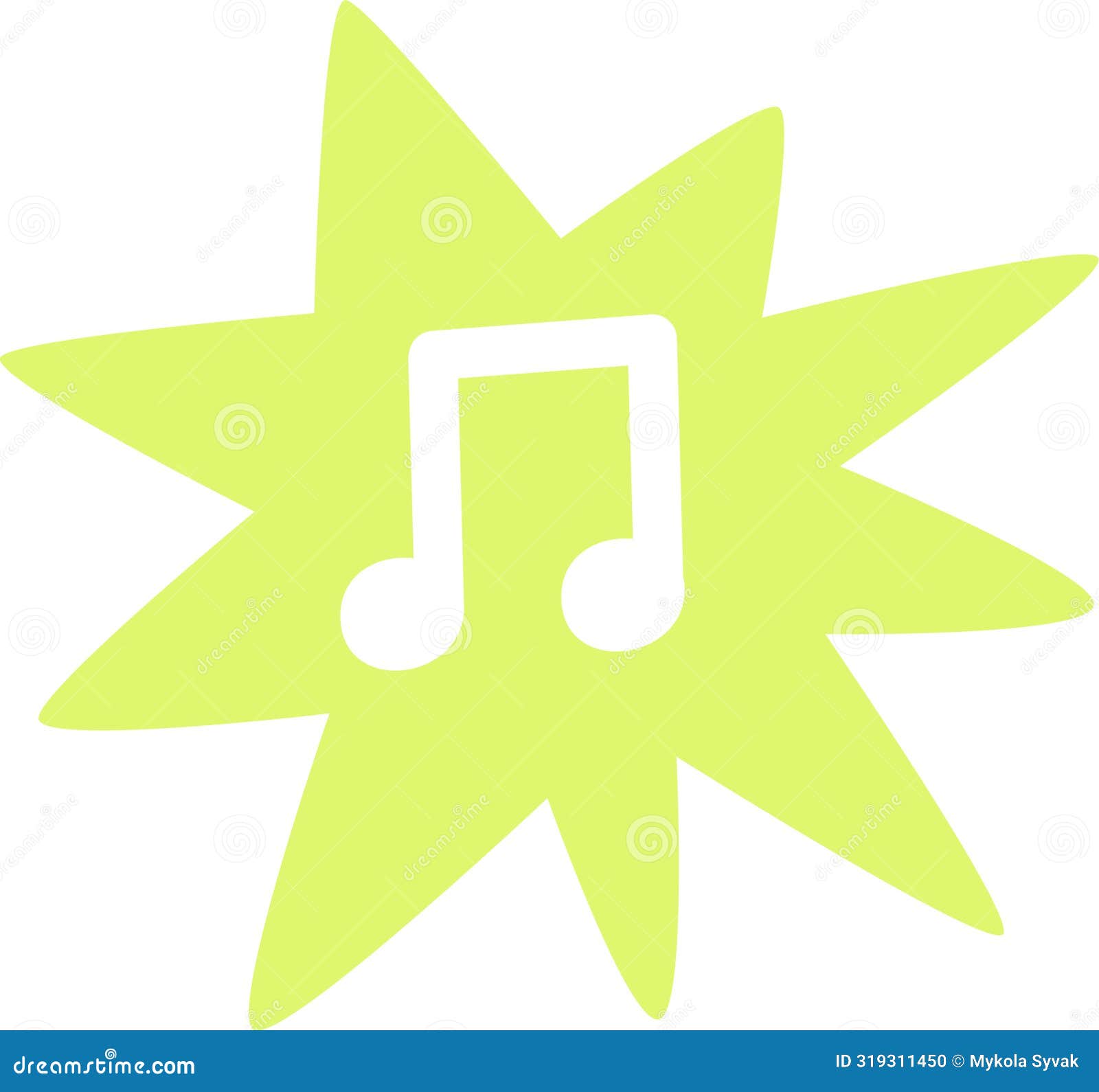 Music Note in Star Icon stock vector. Illustration of graphic - 319311450