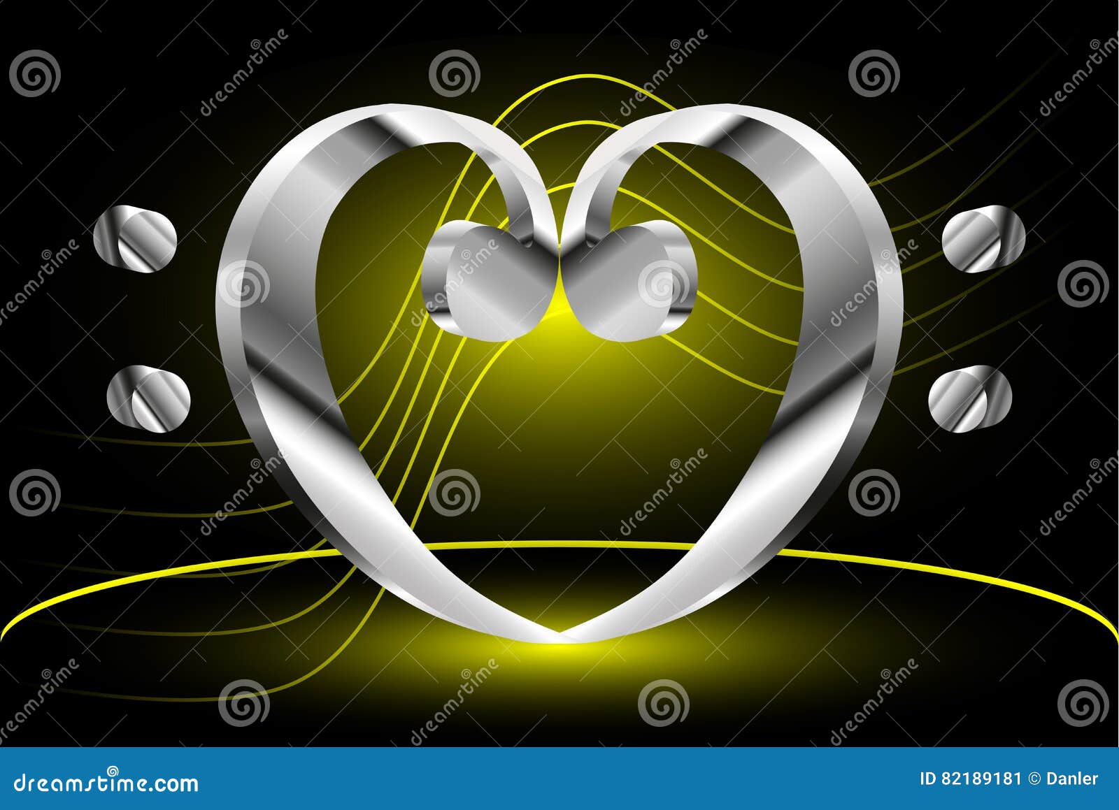 Music Note Stave and Heart Bass Clef Stock Vector - Illustration of ...