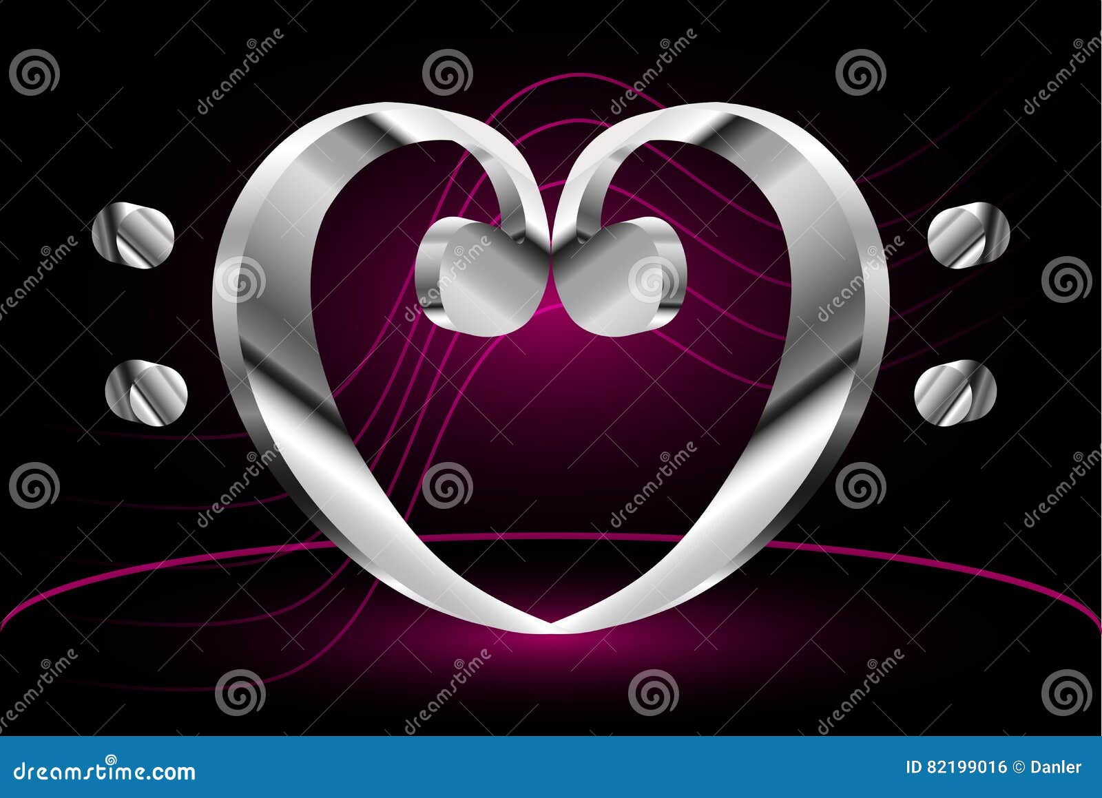 Music Note Stave and Heart Bass Clef Stock Vector - Illustration of ...