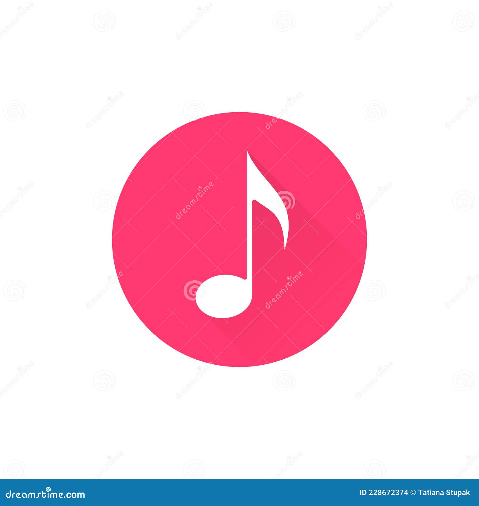 Music Note Symbol. Single Flat Icon on the Circle Stock Vector ...