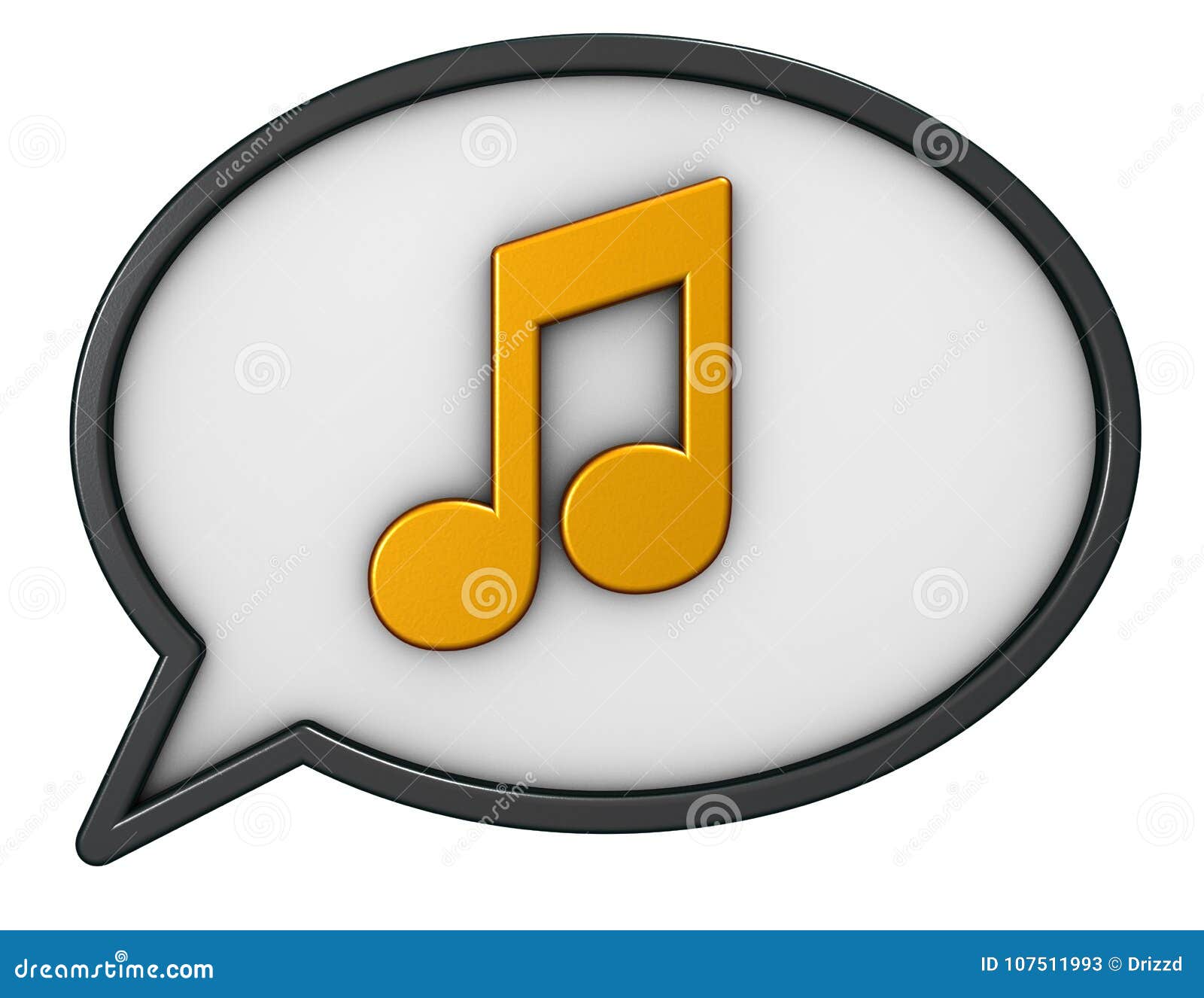 Speech Bubble and Music Note Stock Illustration - Illustration of ...