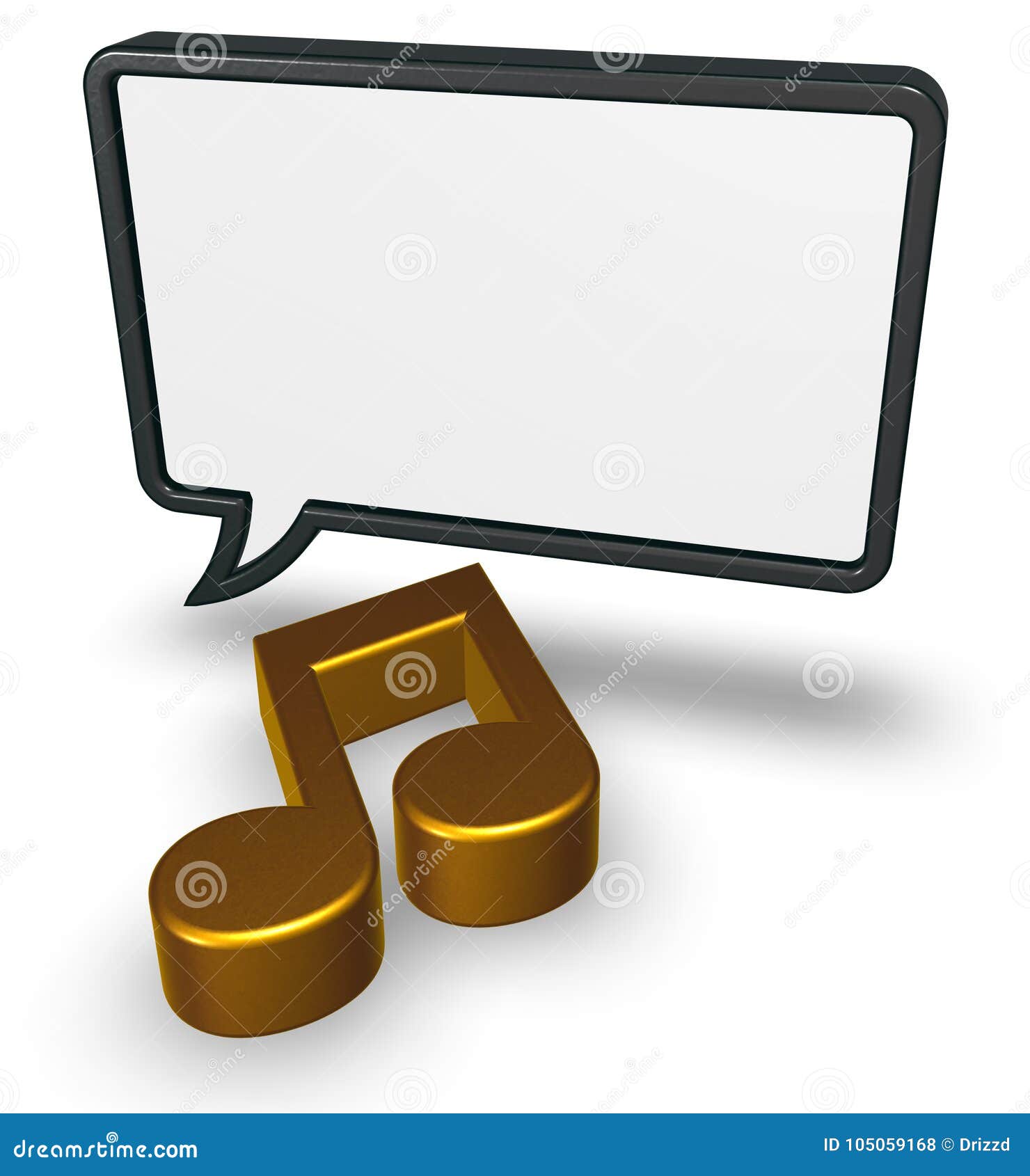 Speech Bubble and Music Note Stock Illustration - Illustration of ...