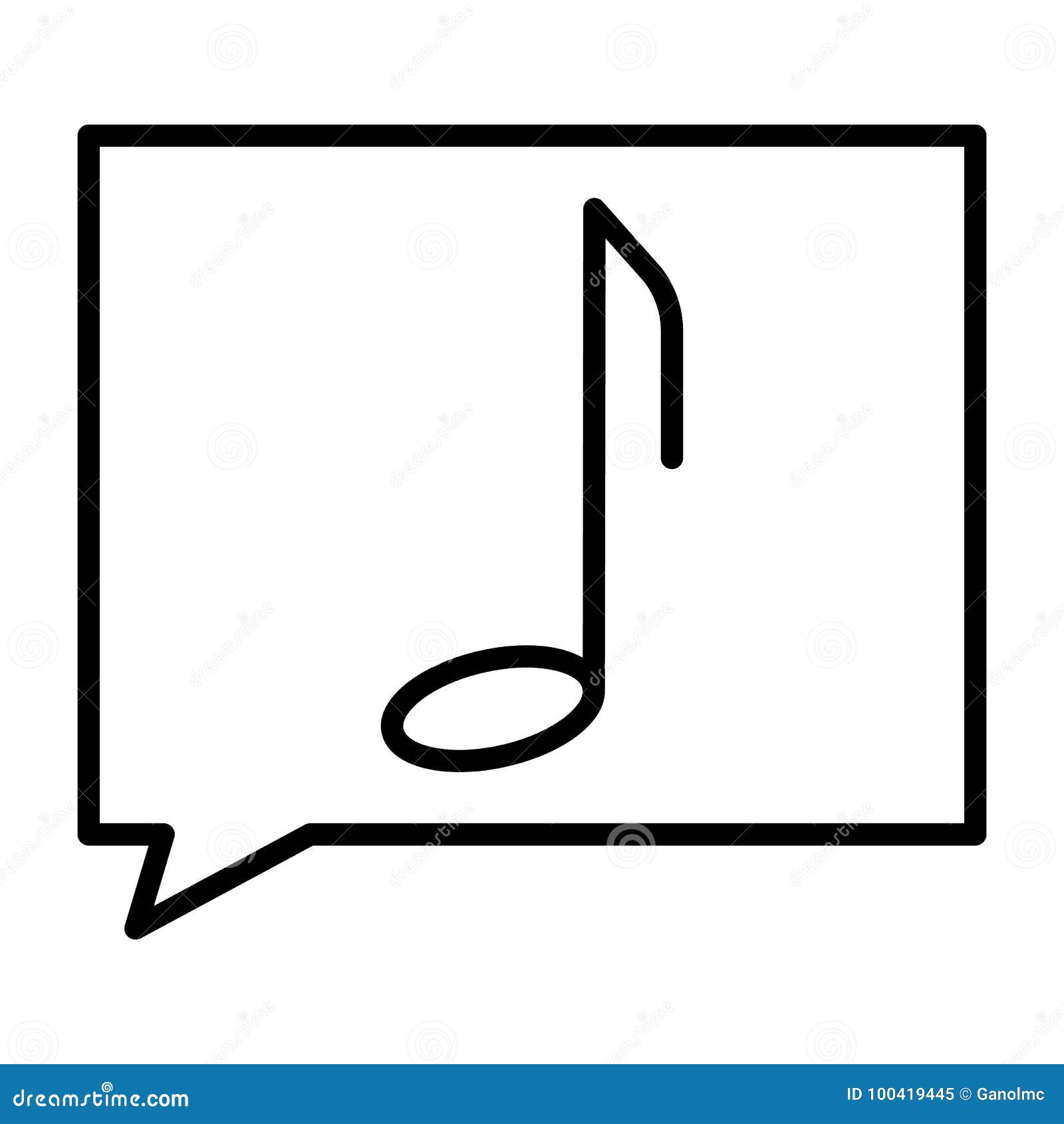 Music Note Thin Line Icon. Vector Pictogram Stock Vector - Illustration ...
