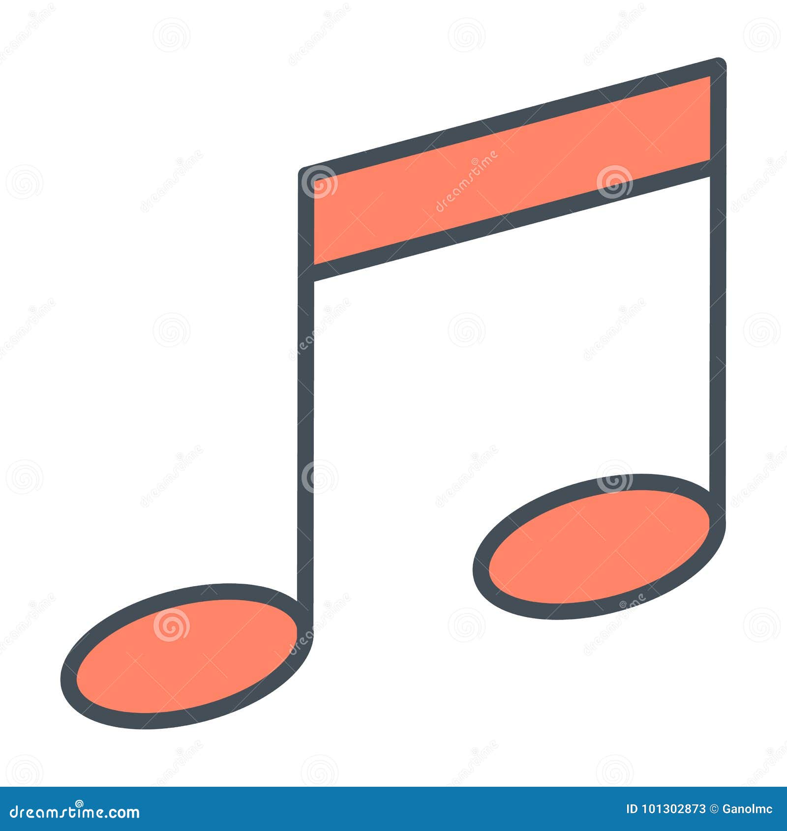 Music Note Thin Line Icon. Vector Pictogram Stock Vector - Illustration ...