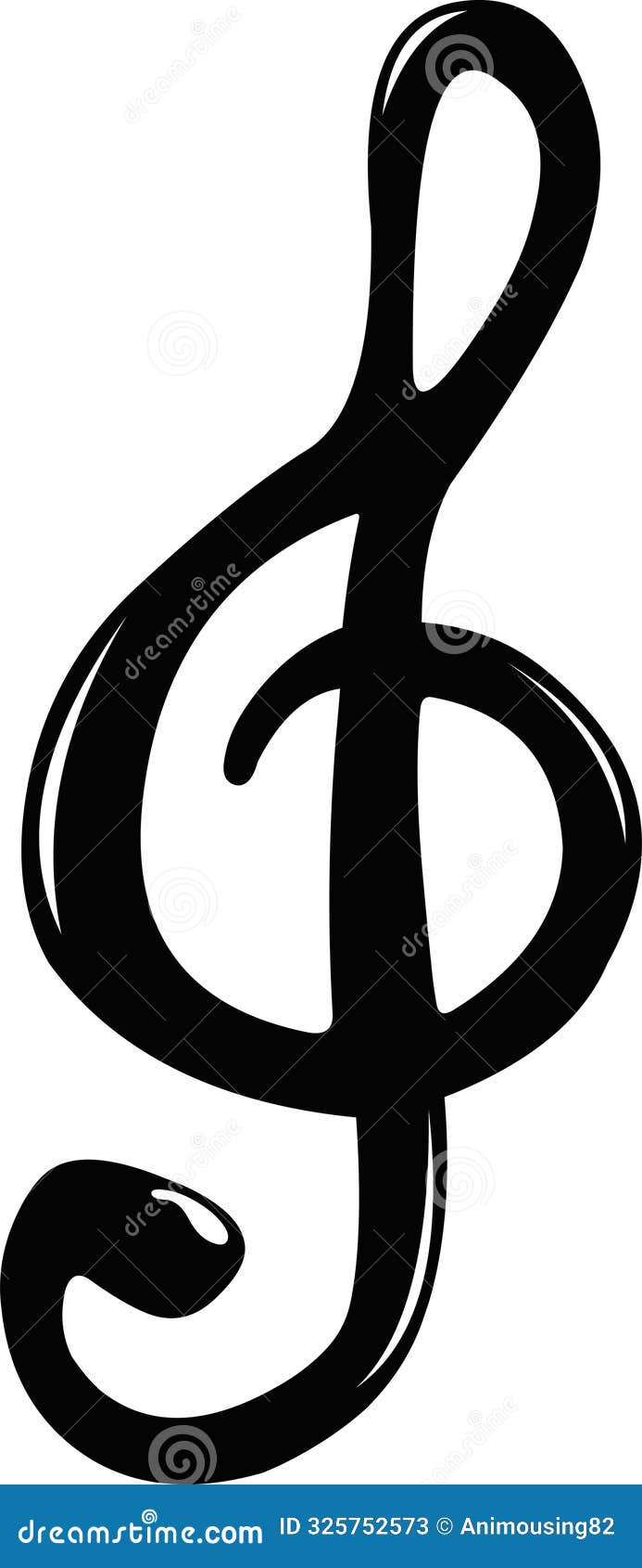 Music note treble clef stock vector. Illustration of composer - 325752573