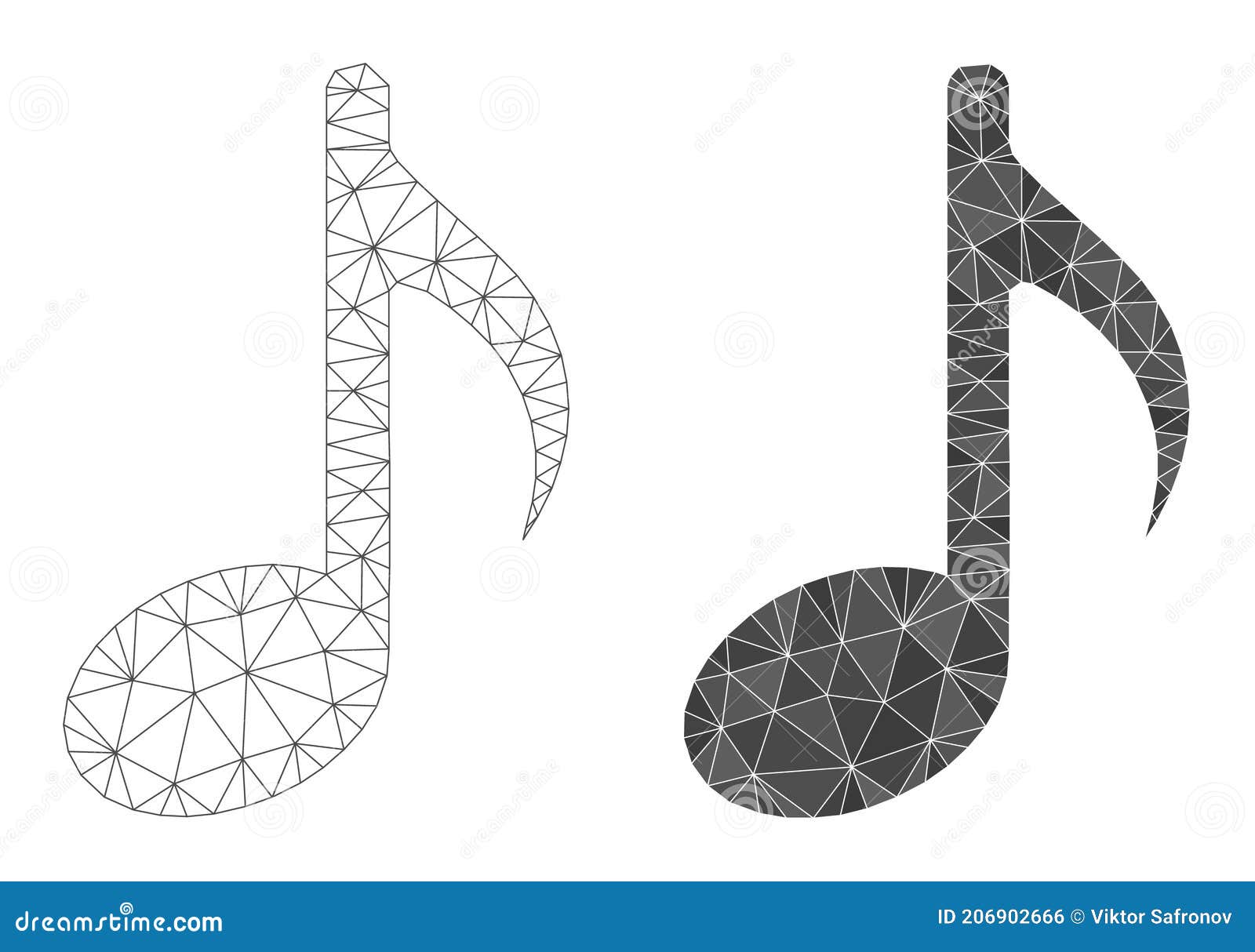 Music Note Triangle and Mesh Icon Stock Illustration - Illustration of ...
