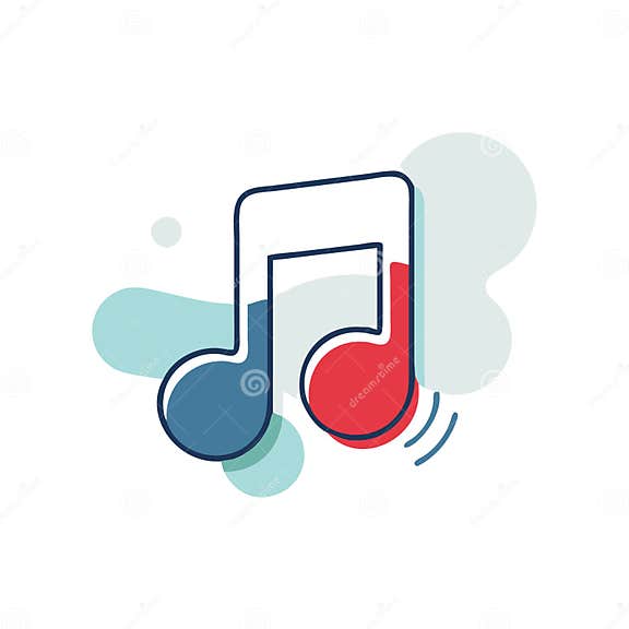A Music Note with Two Red Circles on it Stock Illustration ...