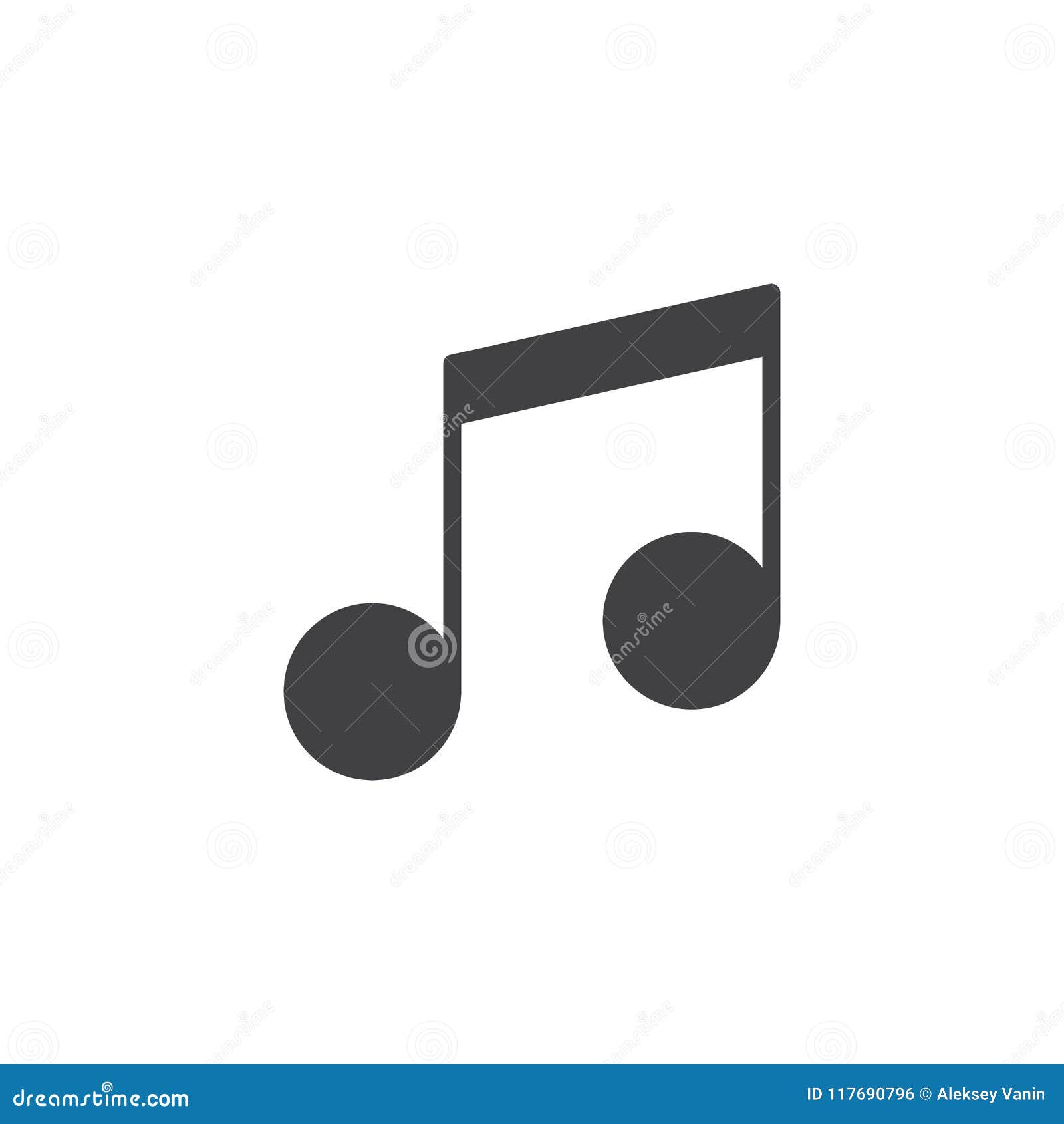 Music note vector icon stock vector. Illustration of music - 117690796