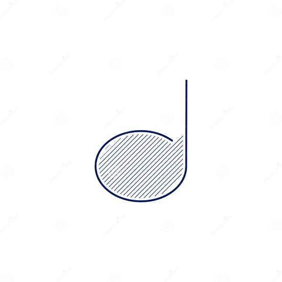 Music Note Line Icon. Music Note Linear Hand Drawn Pen Style Line Icon ...