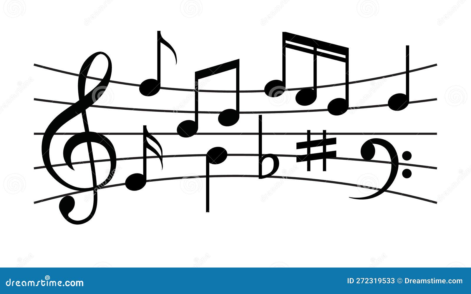 Music Note Vector Sheet Icon Staff Illustration Design. Melody Music ...