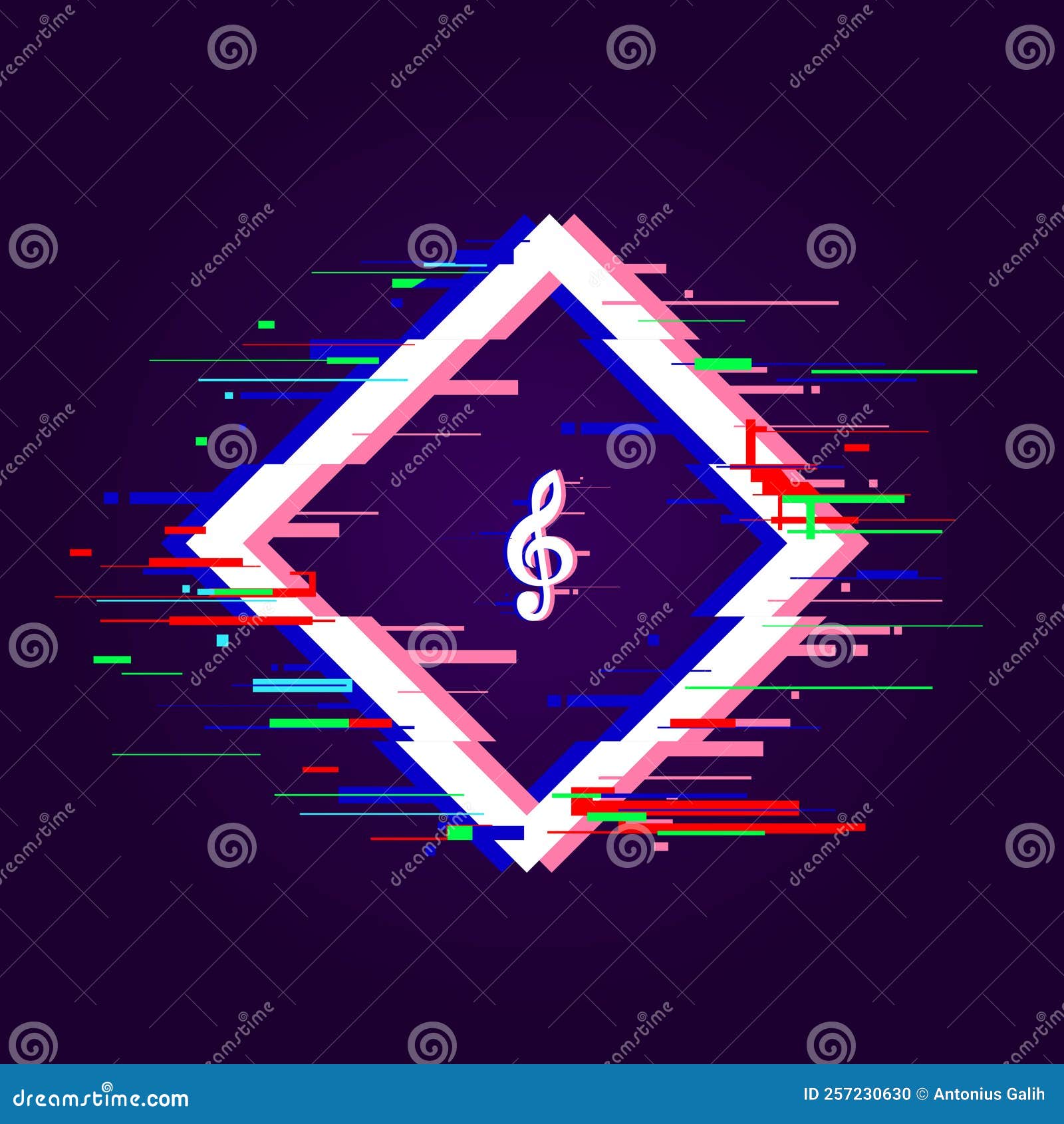 Music Note Warning Page. Glitch Effect Banner Stock Illustration ...