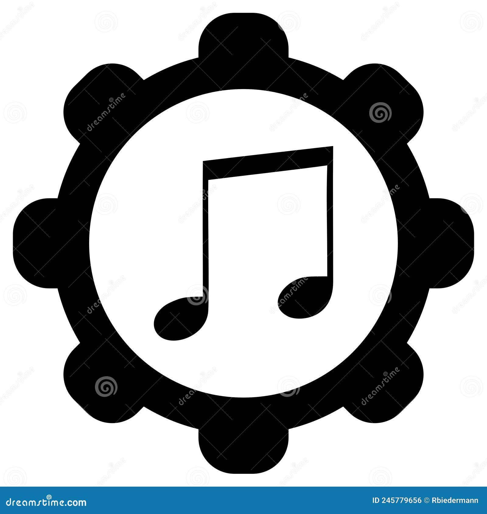 Music note and wheel stock vector. Illustration of cogwheel - 245779656