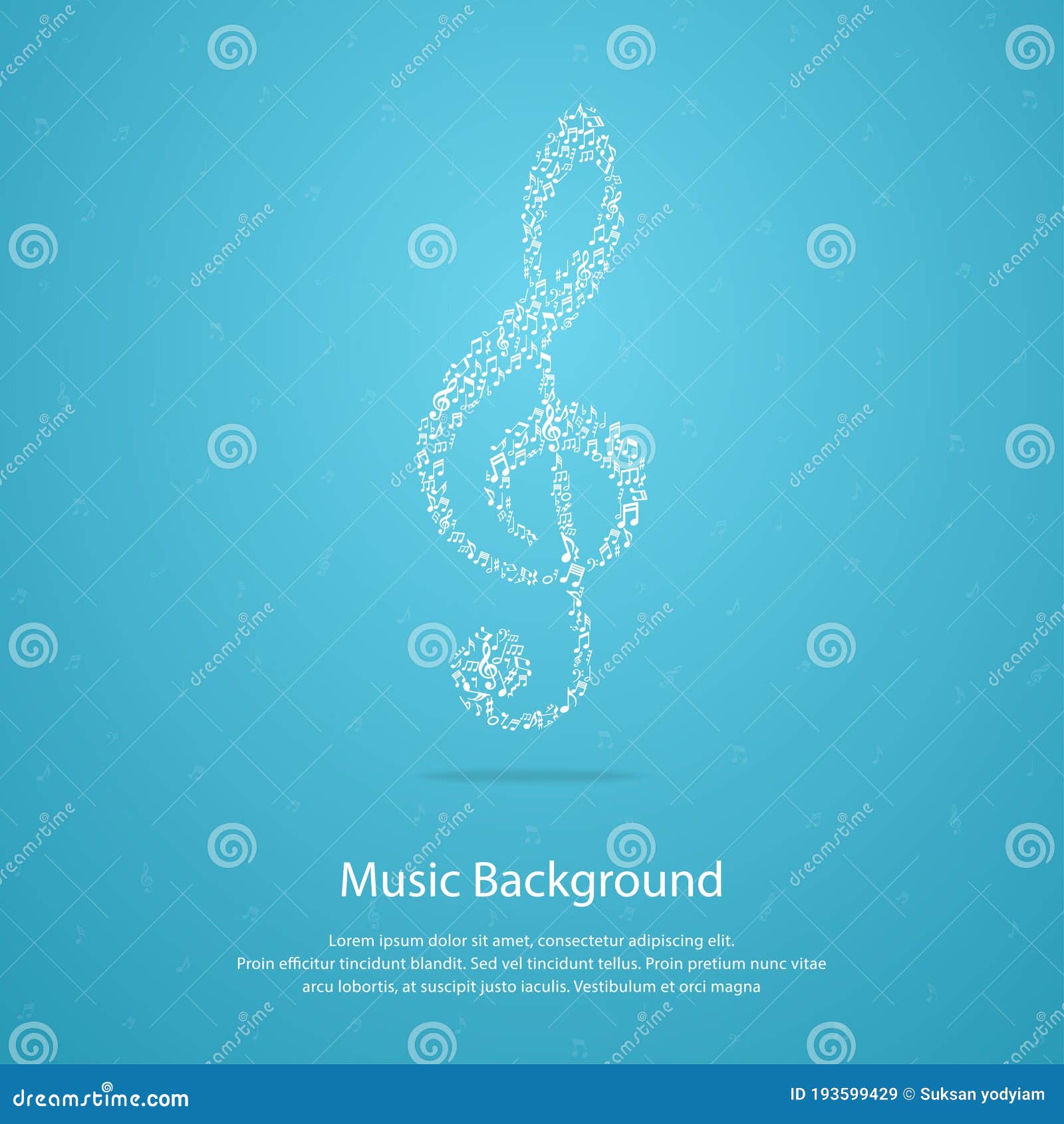 Music Note White Color on the Blue Background Stock Vector ...