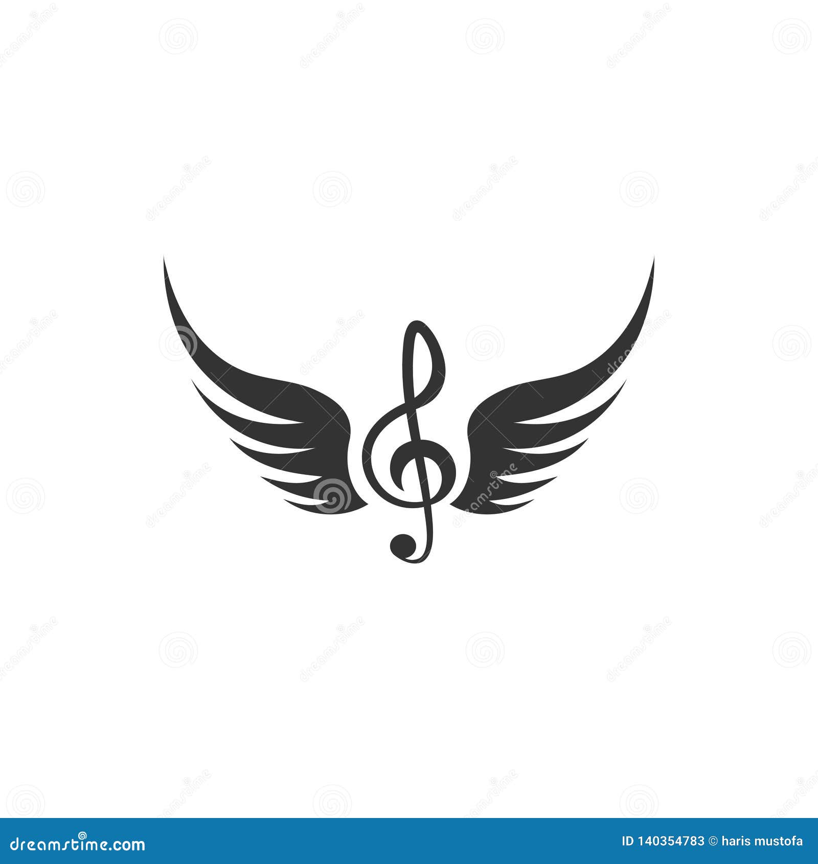 Music Note Wing Icon Design Template Vector Isolated Stock Illustration ...