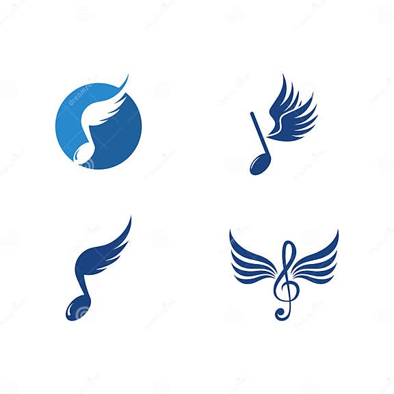 Music Note Wing Logo Vector Stock Vector - Illustration of clef, metal ...