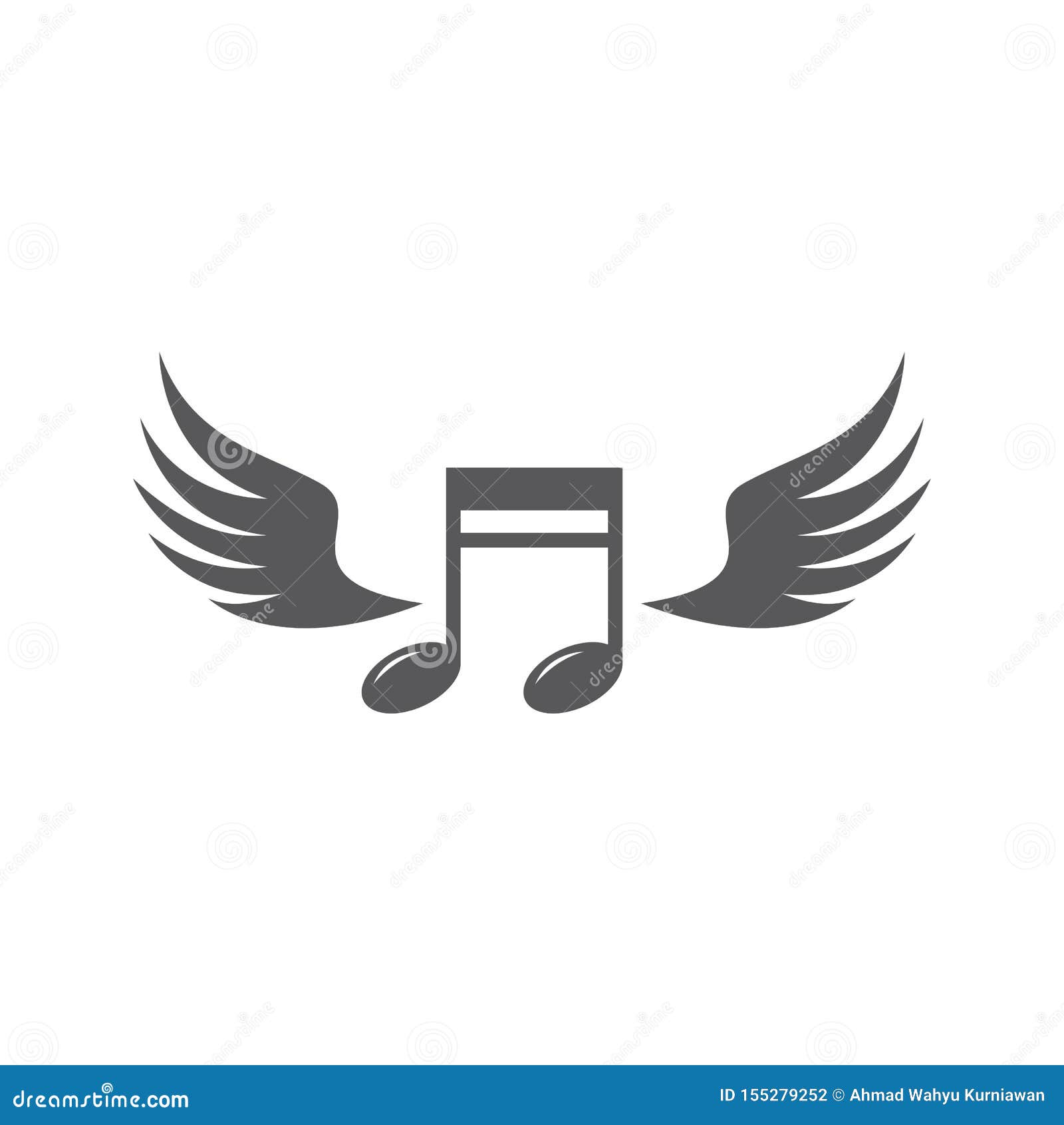 Music note wing logo vecto stock vector. Illustration of club - 155279252