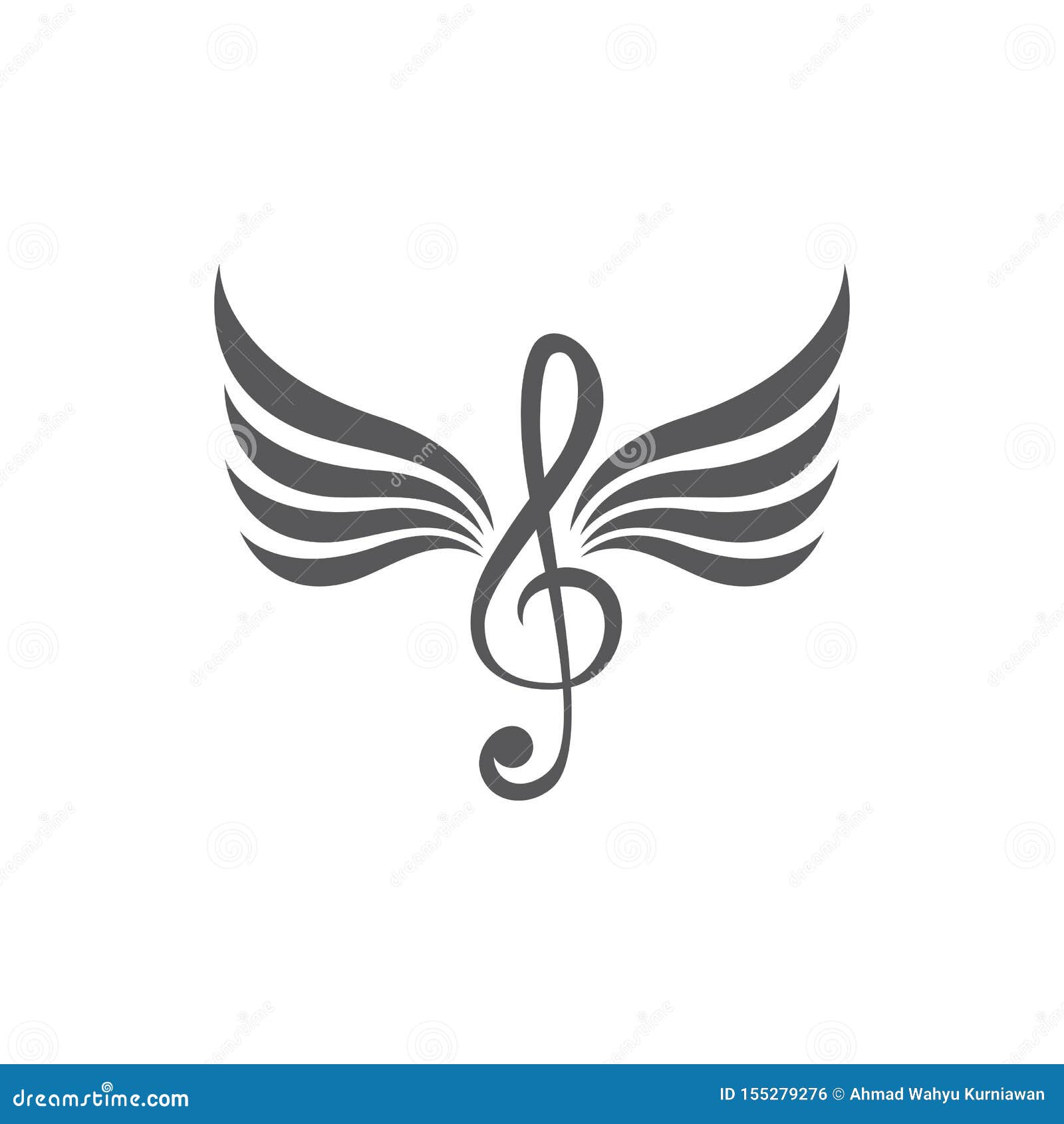 Music note wing logo vecto stock vector. Illustration of logo - 155279276