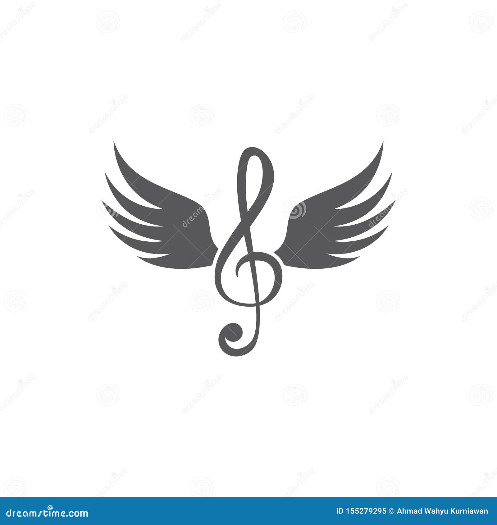 Music note wing logo vecto stock vector. Illustration of record - 155279295