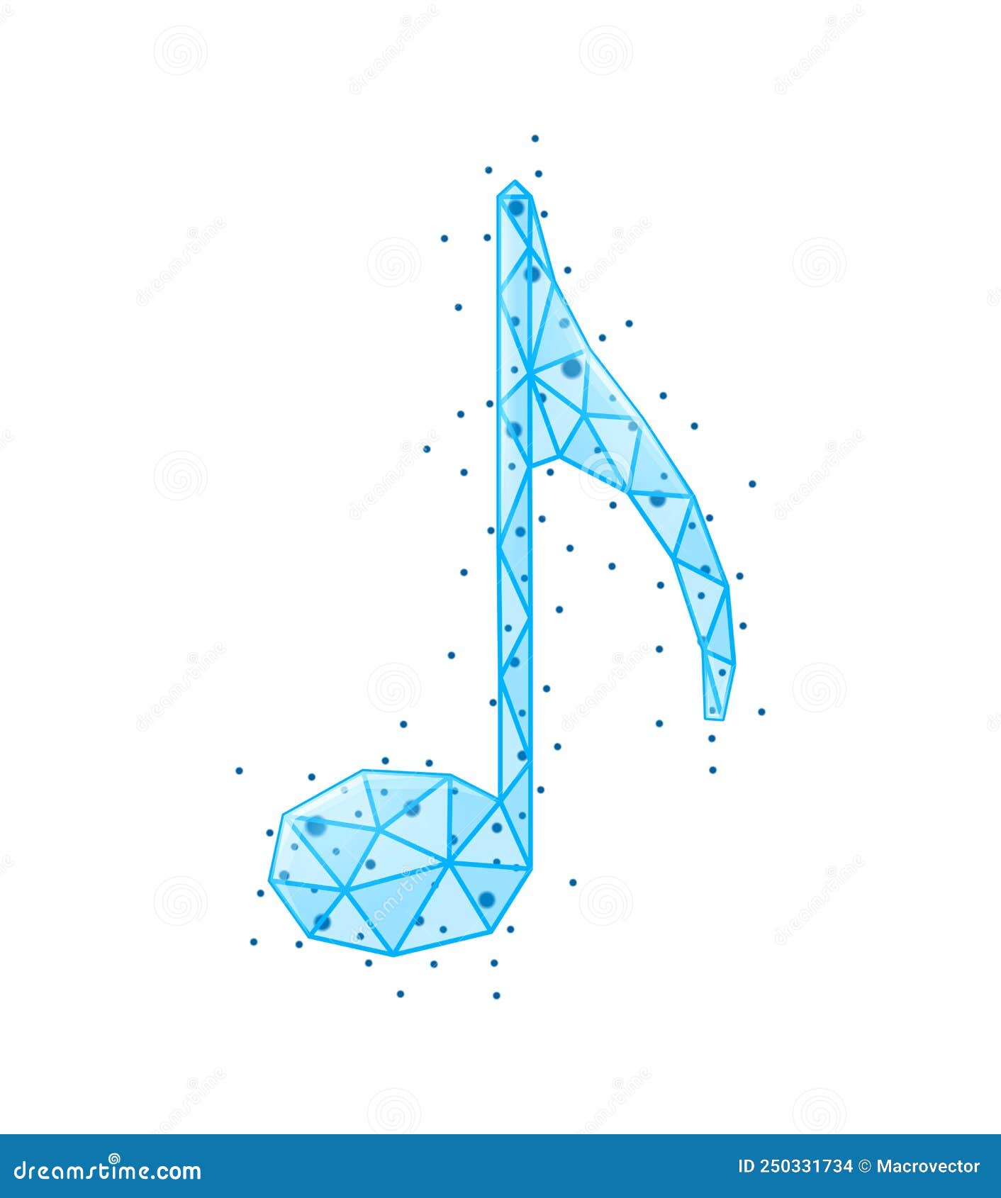 Music Note Wireframe Composition Stock Illustration - Illustration of ...