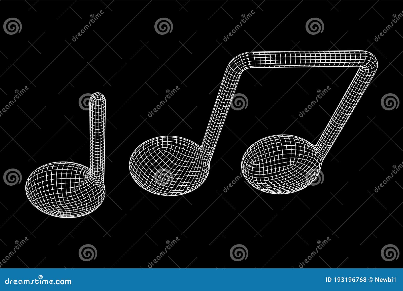Music Note. Wireframe Low Poly Mesh Vector Illustration. Stock Vector ...