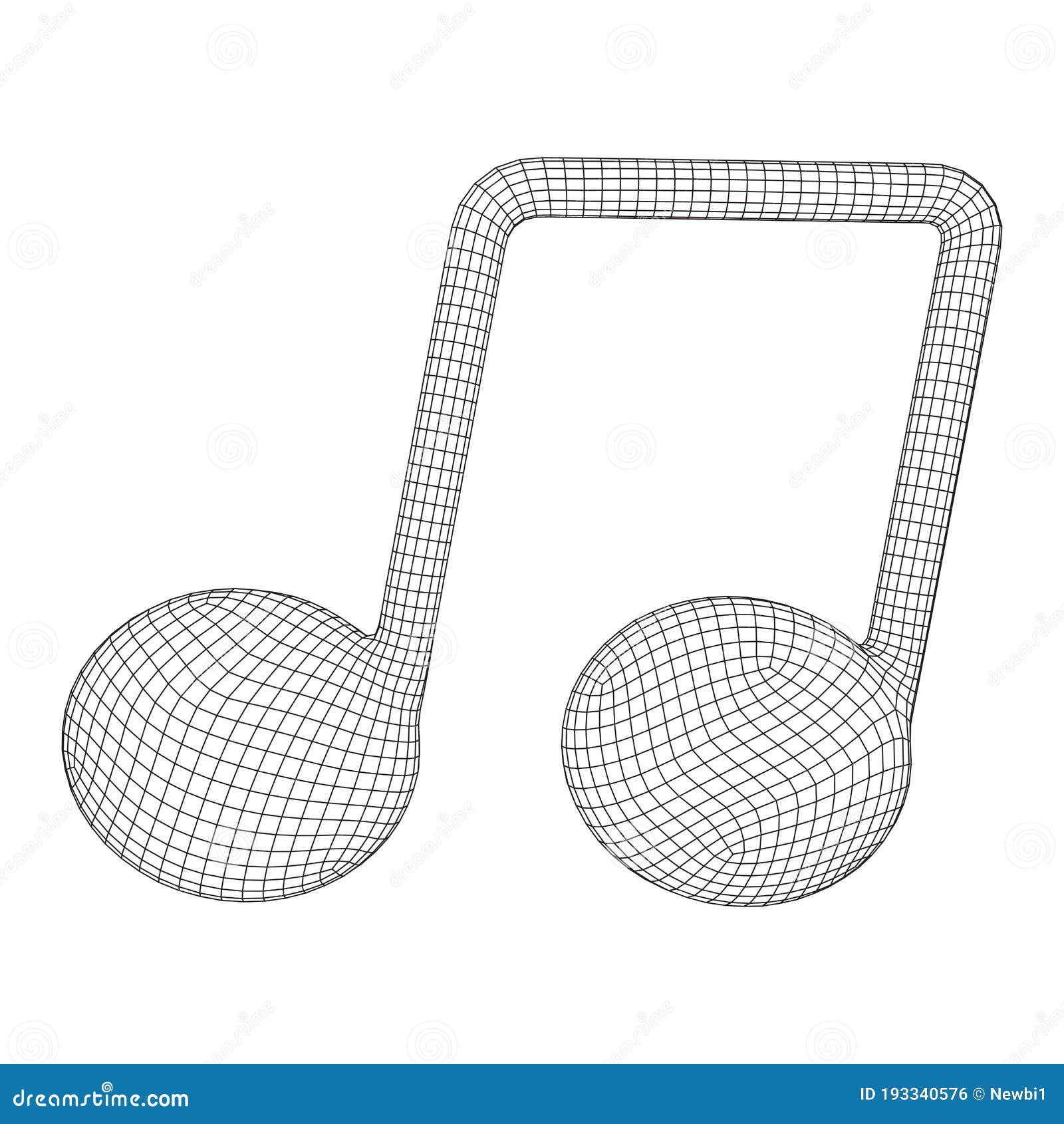 Music Note. Wireframe Low Poly Mesh Vector Illustration. Stock Vector ...
