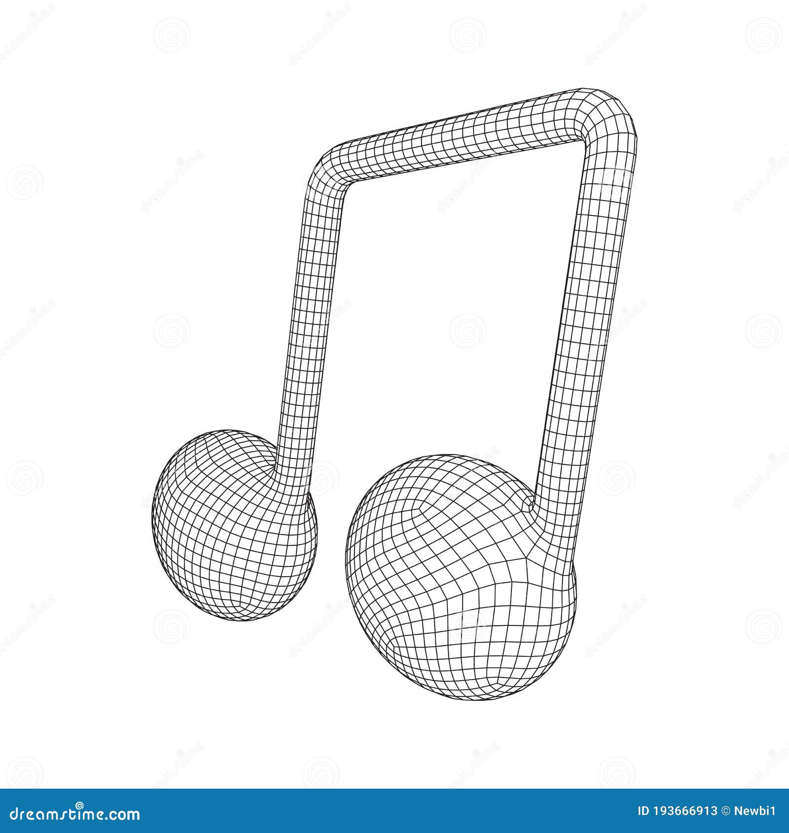 Music Note. Wireframe Low Poly Mesh Vector Illustration. Stock Vector ...