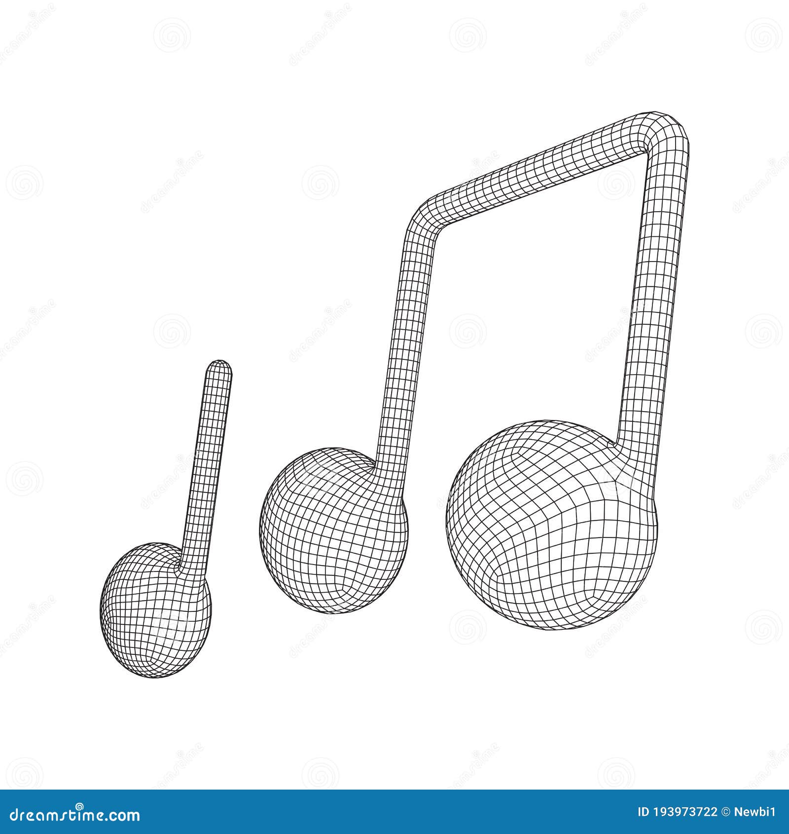 Music Note. Wireframe Low Poly Mesh Vector Illustration. Stock Vector ...