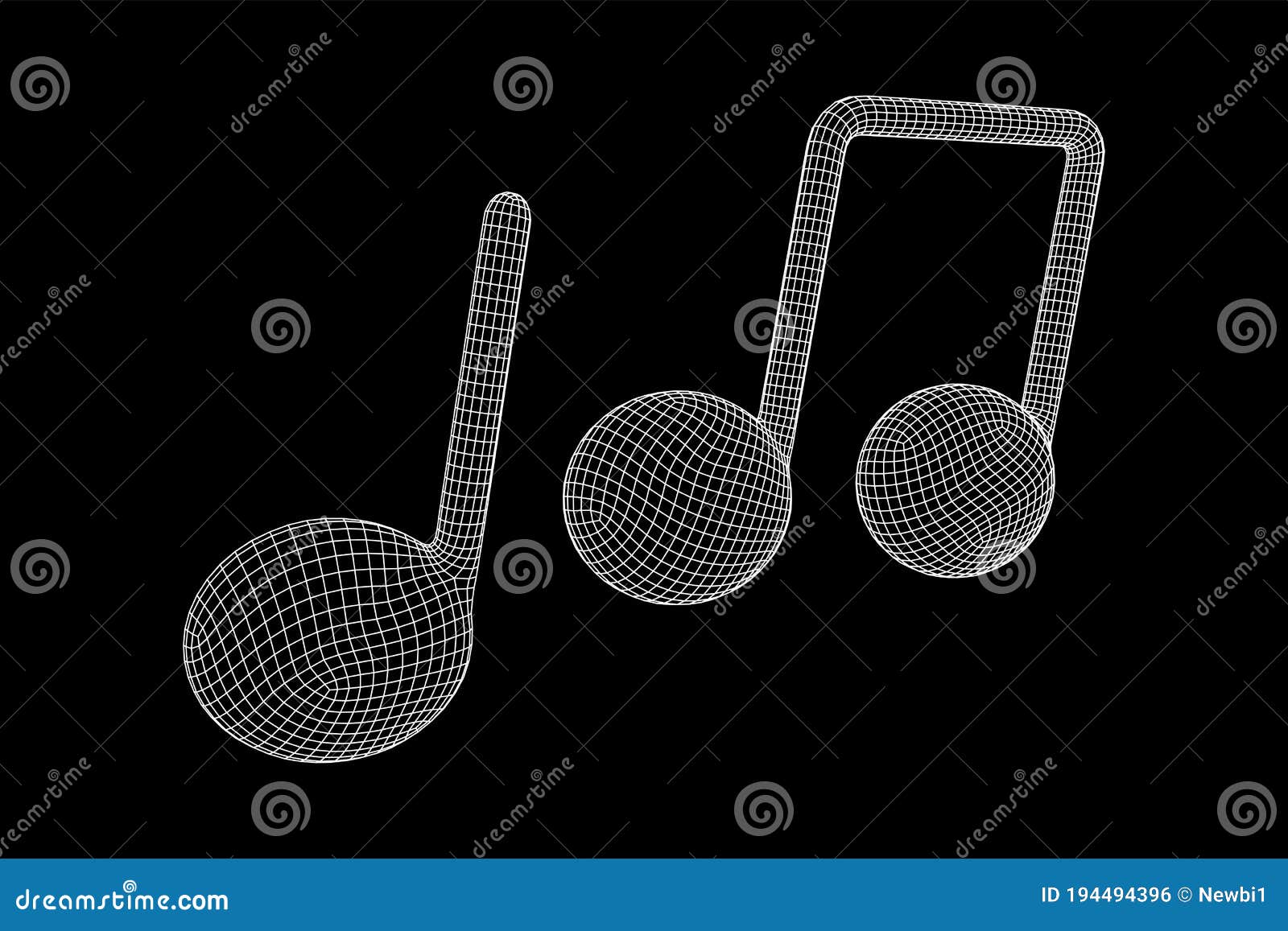 Music Note. Wireframe Low Poly Mesh Vector Illustration. Stock Vector ...