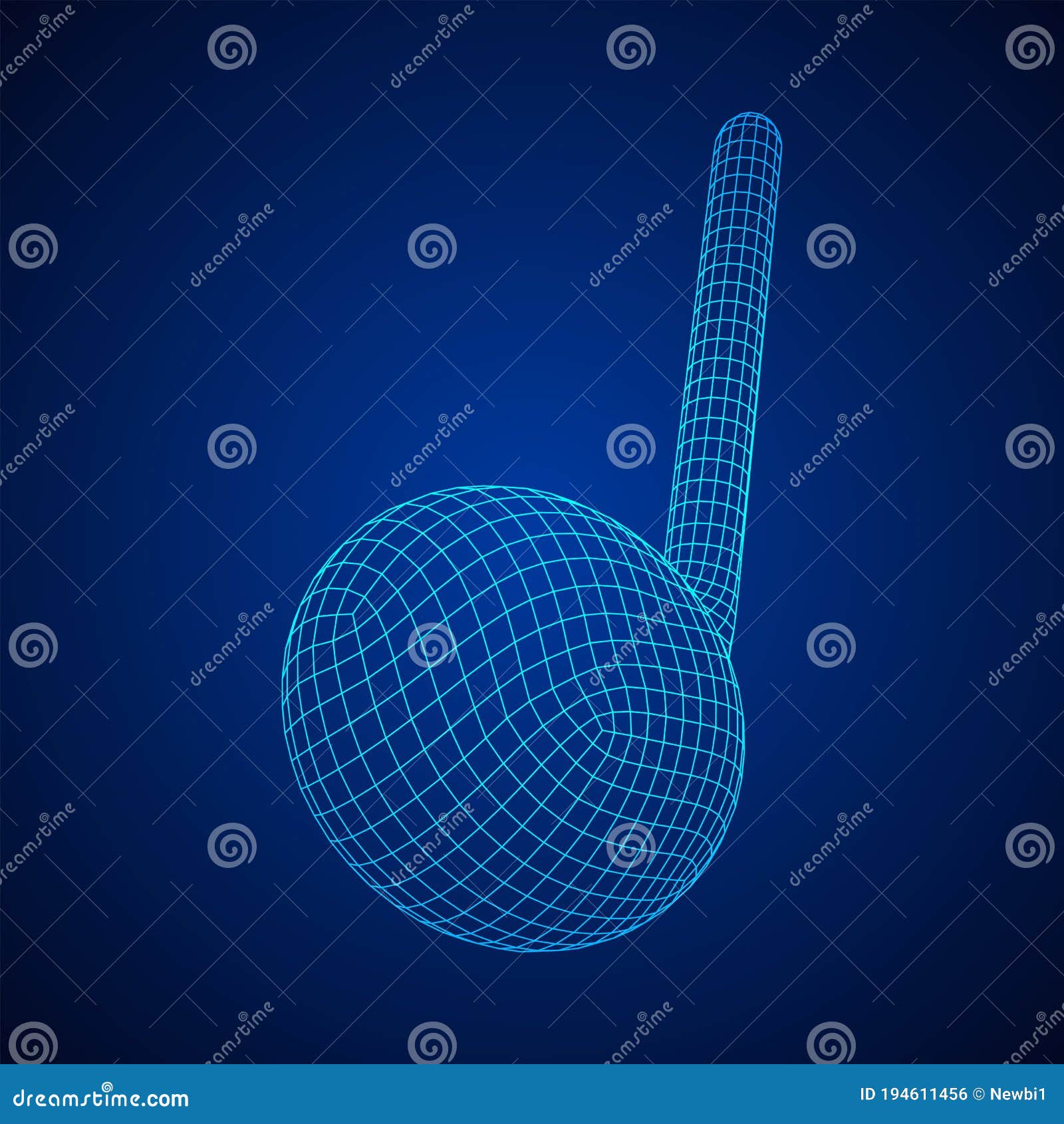 Music Note. Wireframe Low Poly Mesh Vector Illustration Stock ...