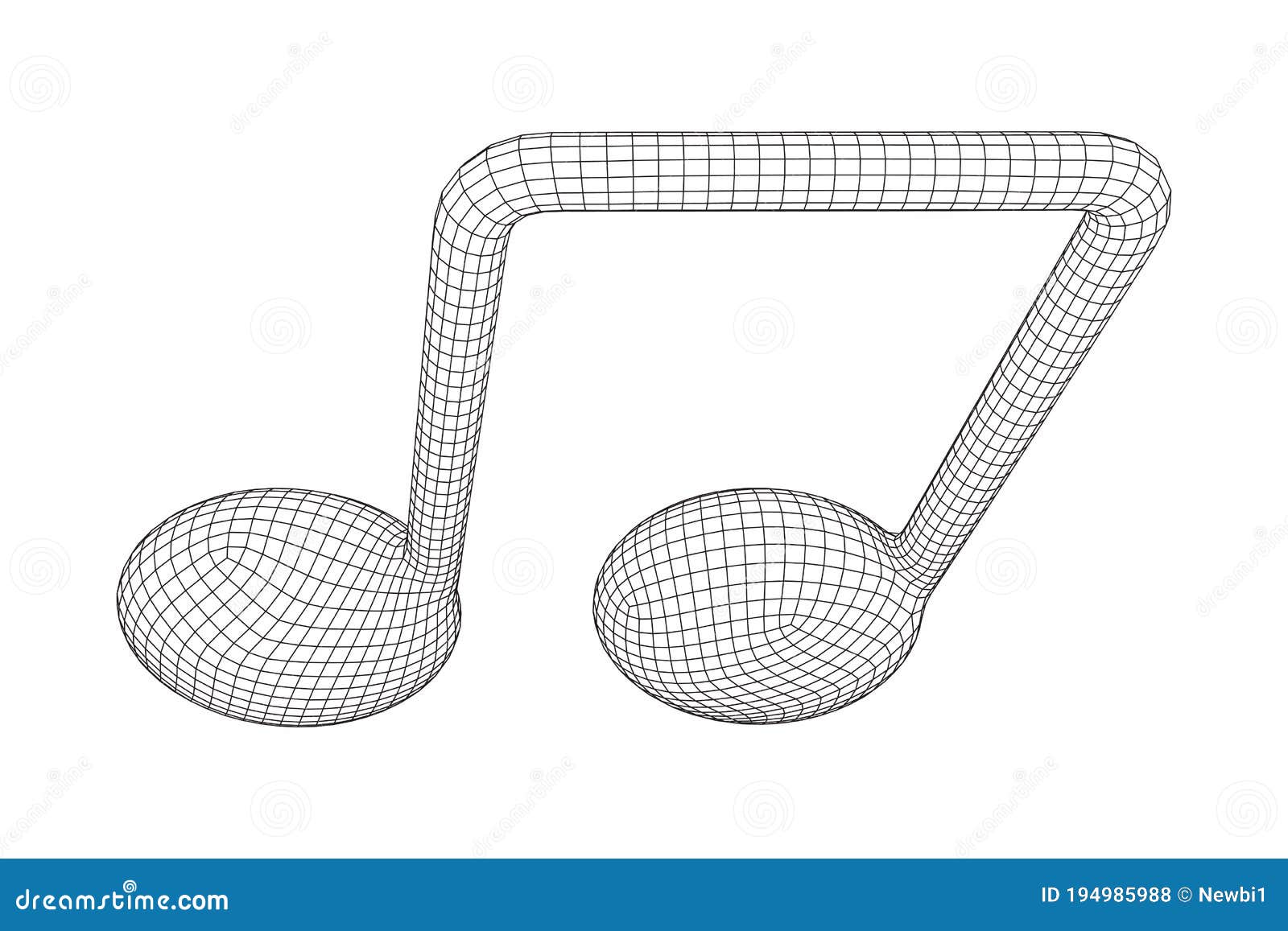 Music Note. Wireframe Low Poly Mesh Vector Illustration Stock ...