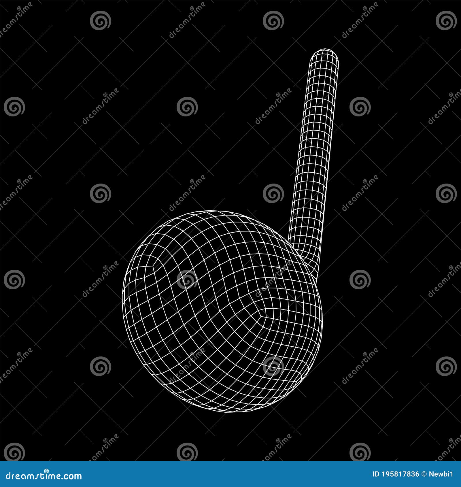Music Note. Wireframe Low Poly Mesh Vector Illustration Stock Vector ...