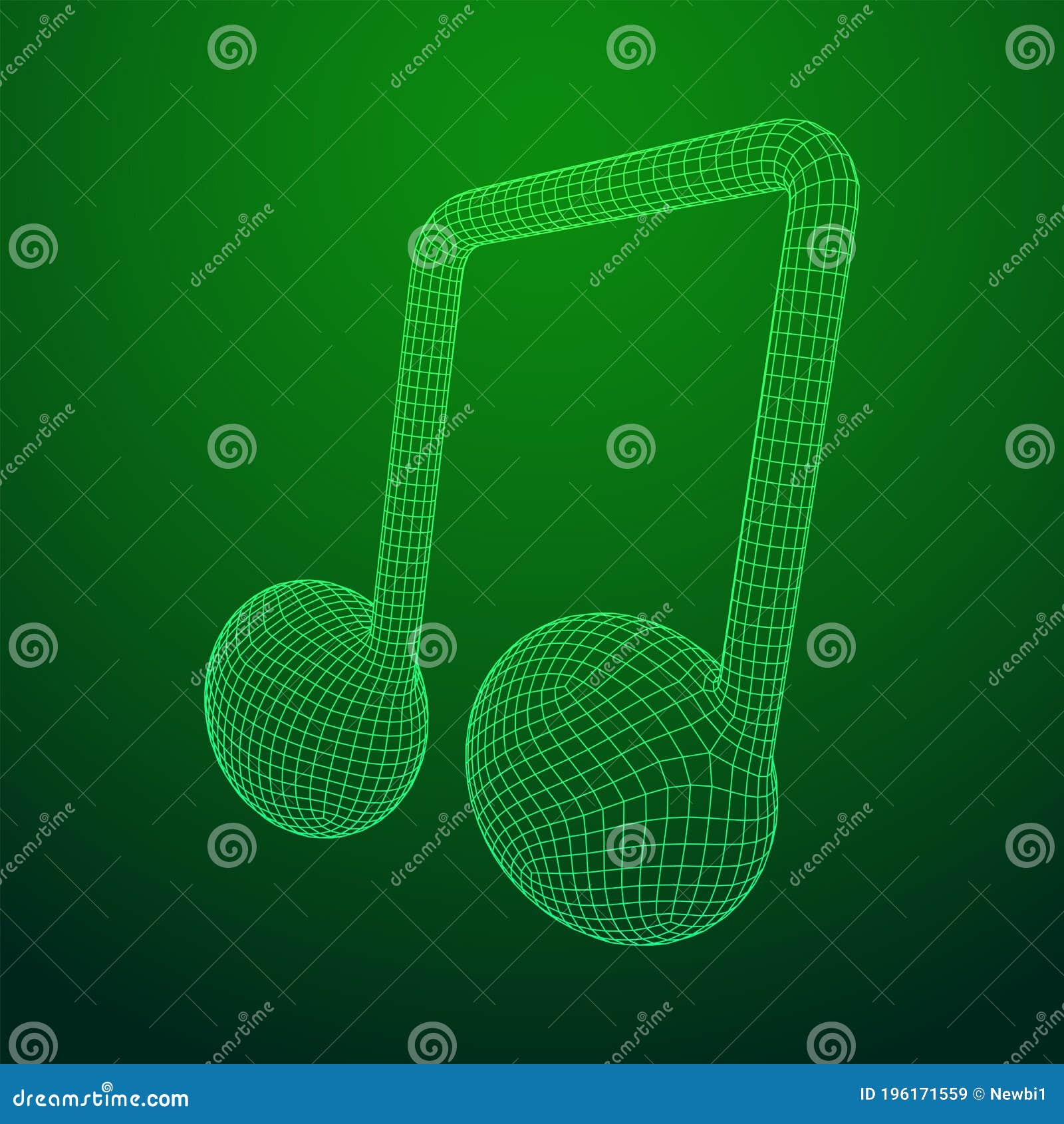 Music Note. Wireframe Low Poly Mesh Vector Illustration Stock Vector ...