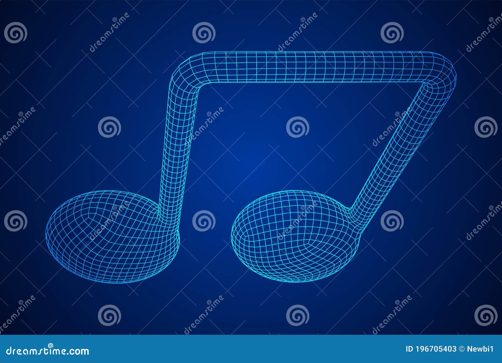 Music Note. Wireframe Low Poly Mesh Vector Illustration Stock Vector ...